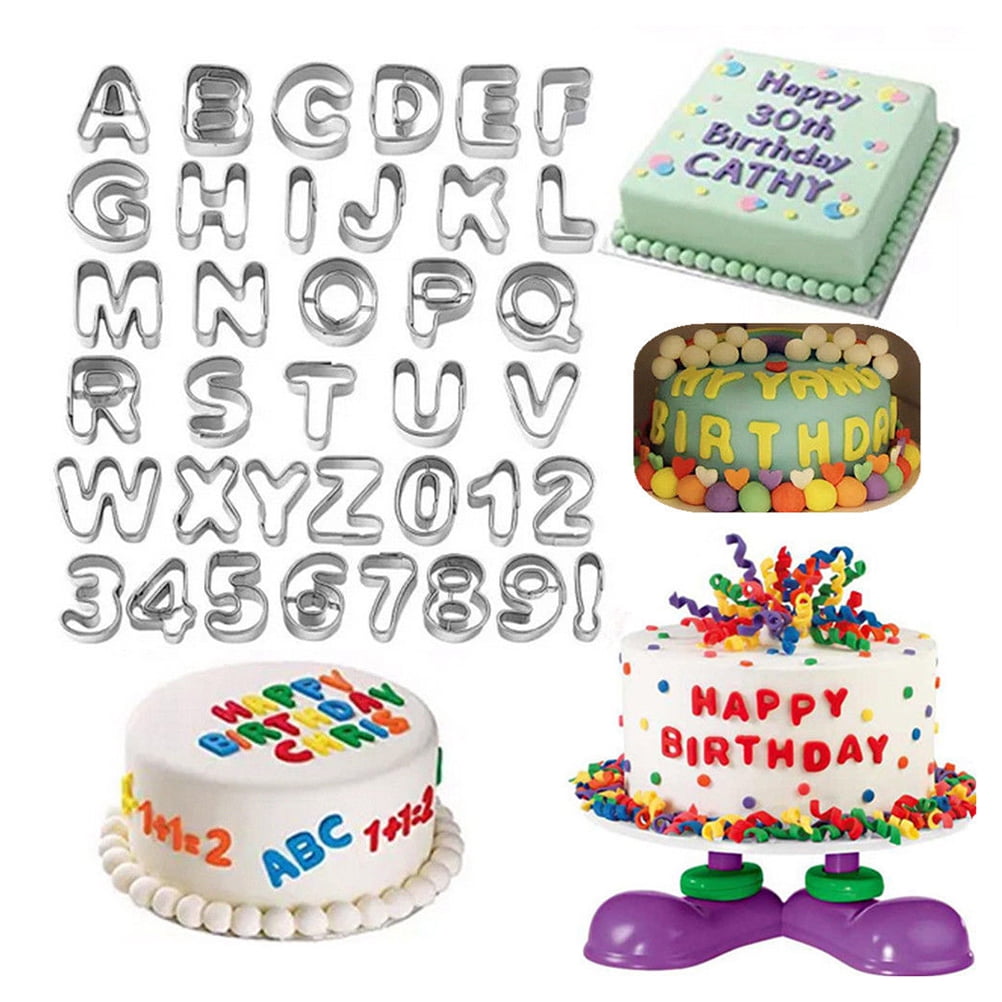 37pcs Stainless Steel Alphabet Letters Numbers Cake Mold Cookie Biscuit ...