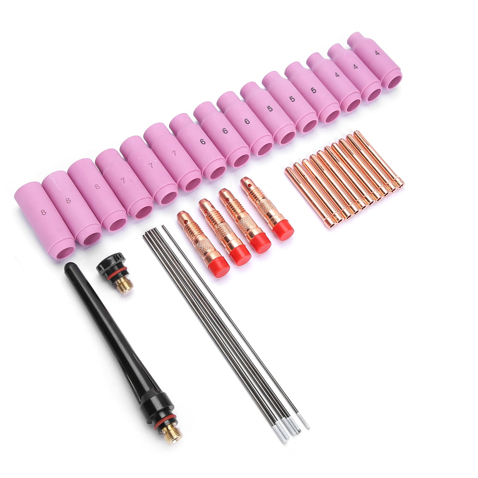 37pcs TIG Wearing Parts Set Welding Torch Kit Gas Lens Nozzle for WIG ...