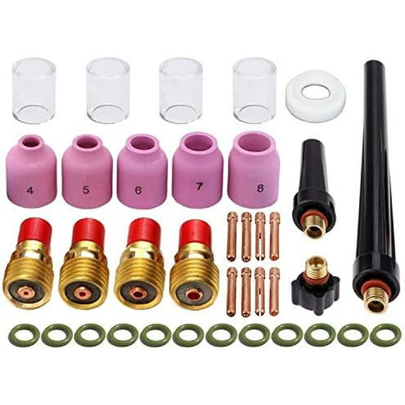 37pcs TIG Welding Torch Gas Lens Kit Accessories for DB SR WP 9 20 25 ...