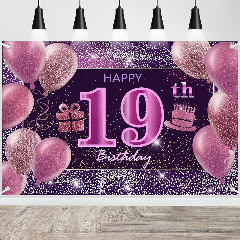 37th Birthday Decorations for Girls IMISI Happy Birthday Banner Pink Decorations for A Party ...