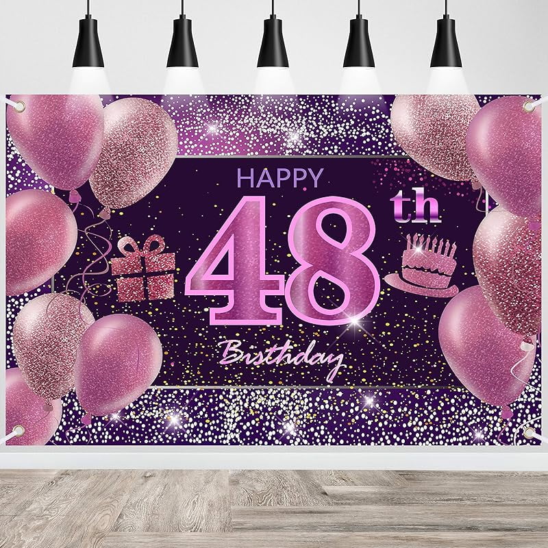 37th Birthday Decorations for Girls IMISI Happy Birthday Banner Pink Decorations for A Party ...