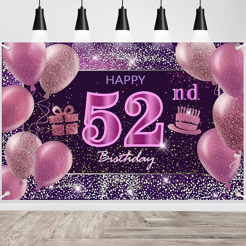 37th Birthday Decorations for Girls IMISI Happy Birthday Banner Pink Decorations for A Party ...