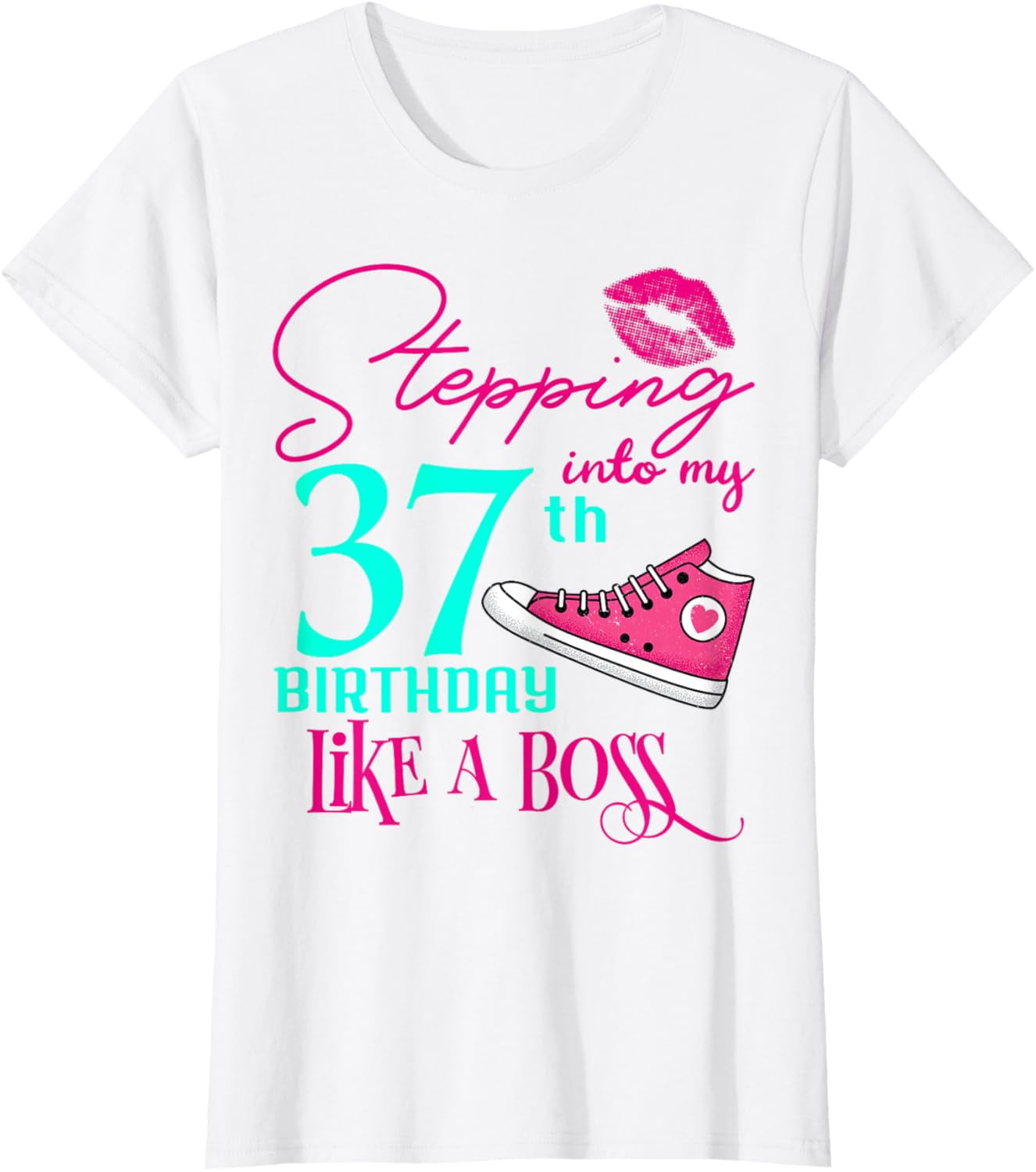 37th Birthday Funny Pink Woman Gift T-Shirt - Walmart.com