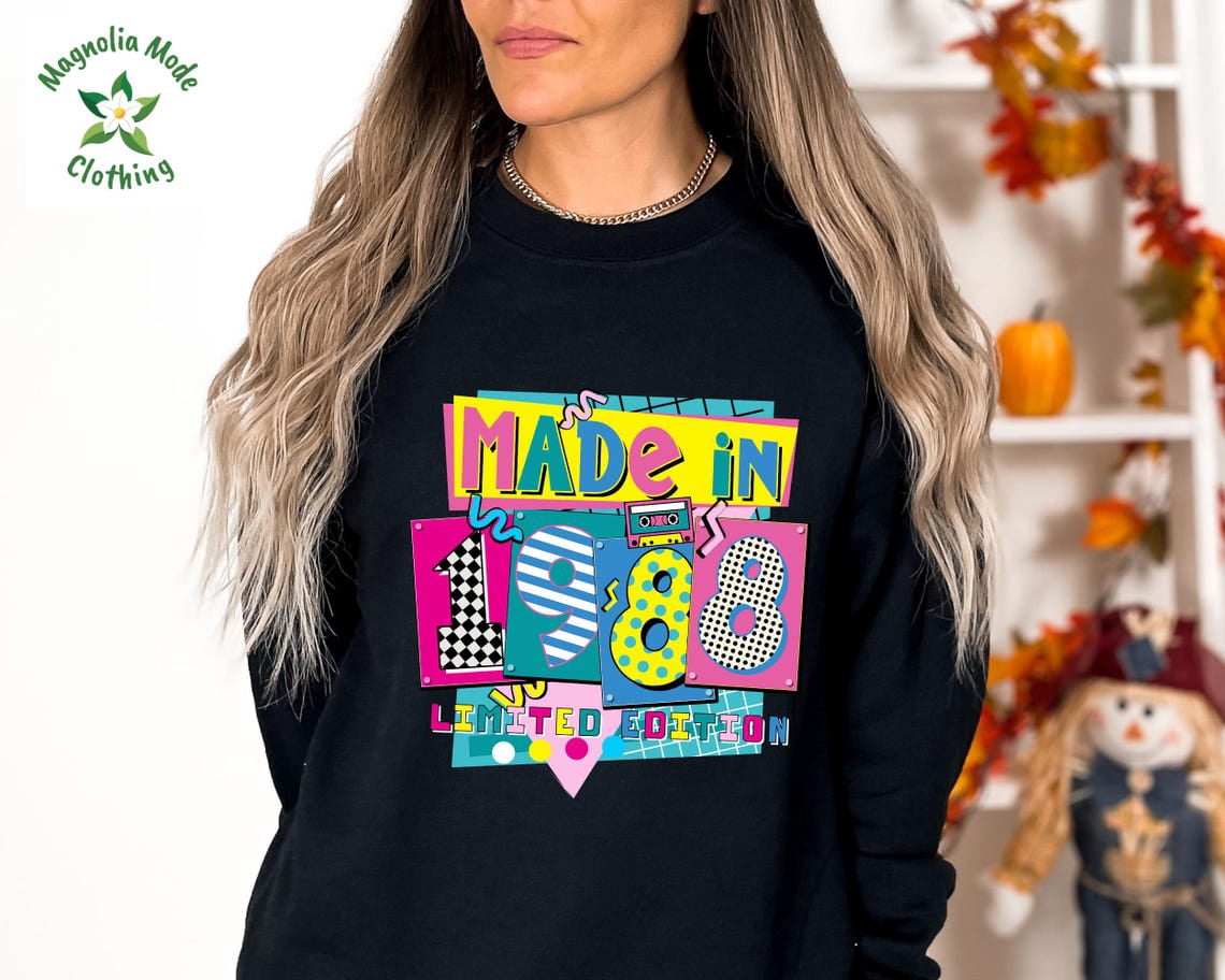 37th Birthday Sweatshirt, made in 1988, Women's 37th Birthday & Men's ...