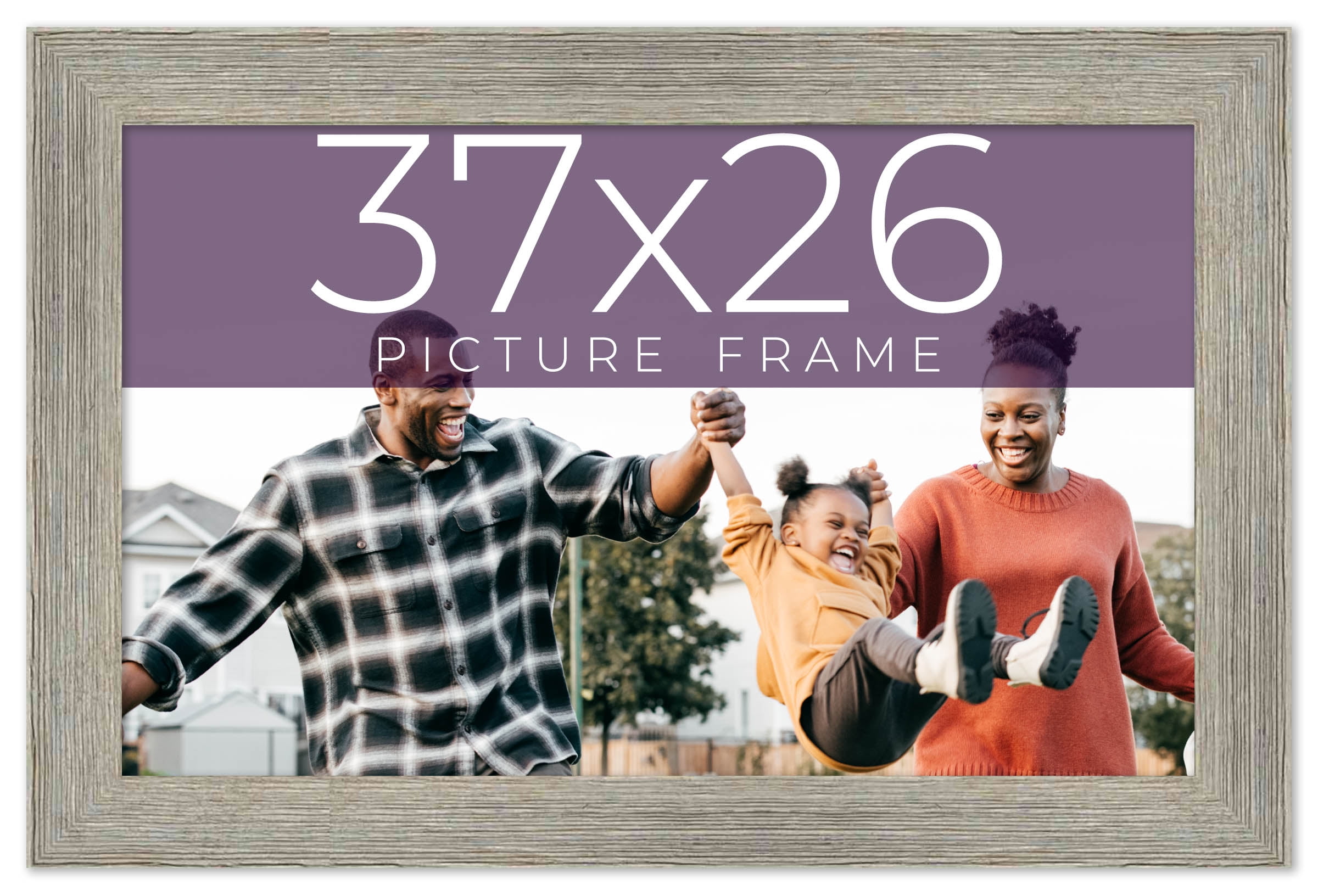 37x26 Frame Grey Real Wood Picture Frame Width 1.5 Inches | Interior ...