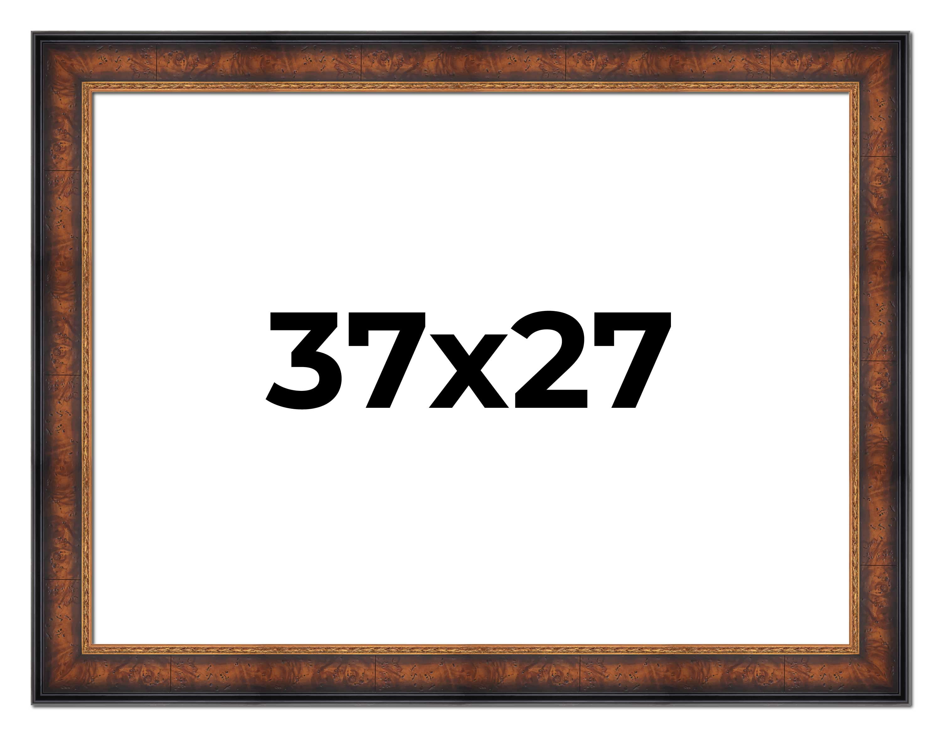 37x27 Frame Brown Walnut Gold Ornate Trim Solid Wood Plein Air Picture ...