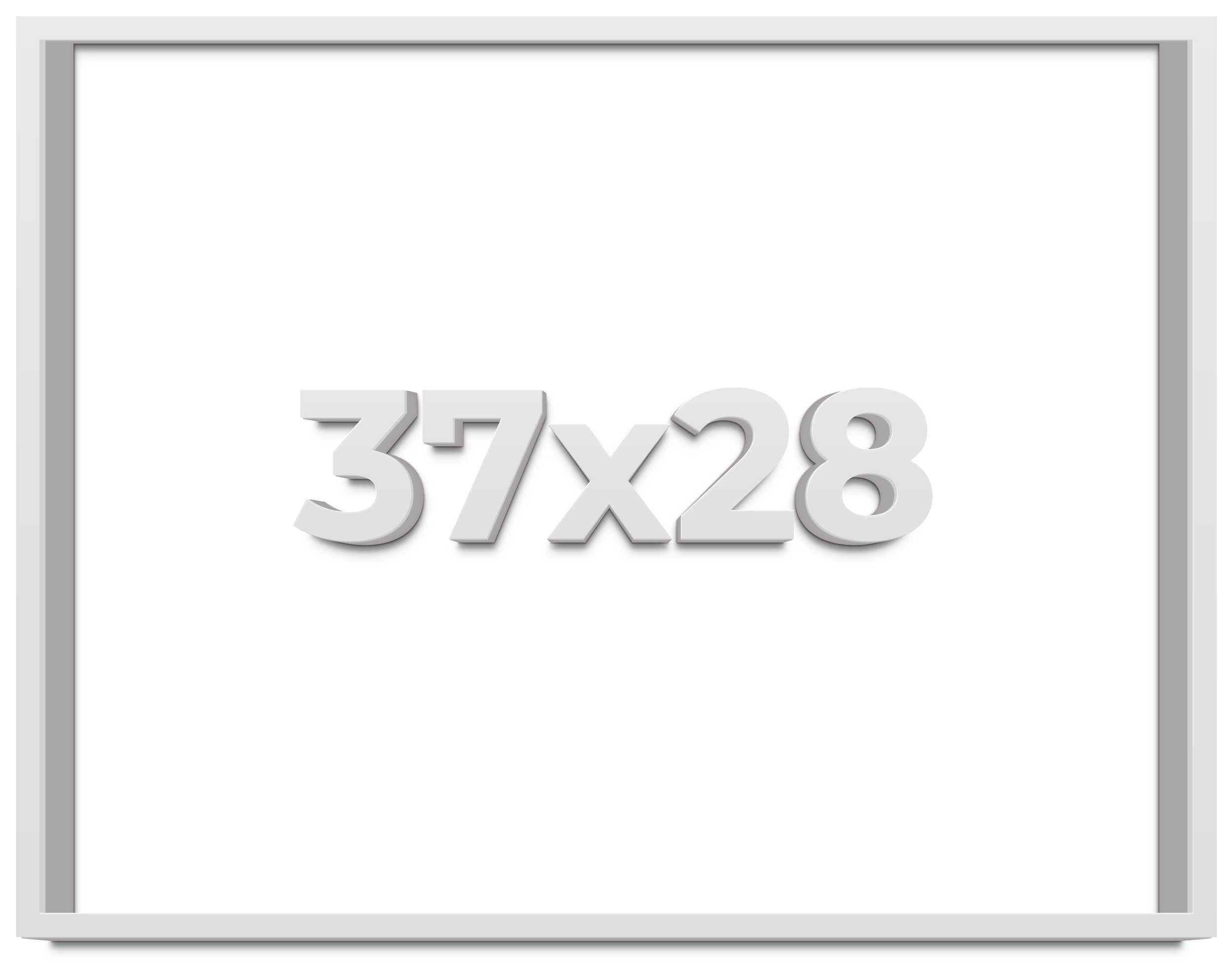 37x28 Shadow Box Frame White | 1 Inches Deep Real Wood Contemporary ...