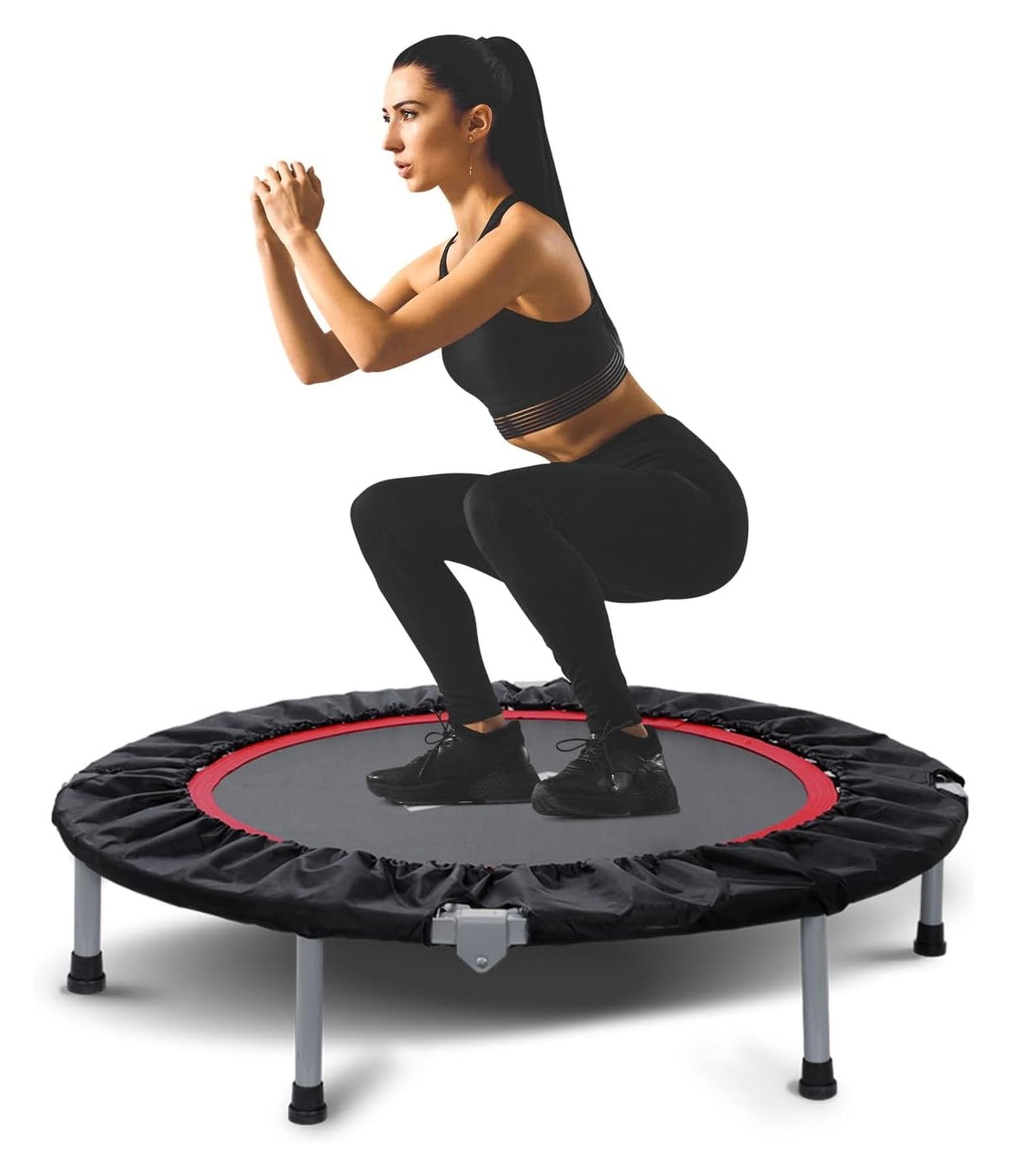 38"/40''/'' Foldable Mini Trampoline Fitness Trampoline with Safety Pad ...
