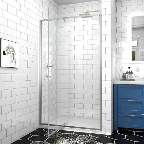 38-42" W x 71" H Pivot Glass Shower Door,1/4"(6mm) Thick Clear SGCC Tempered Shower Glass Door ...