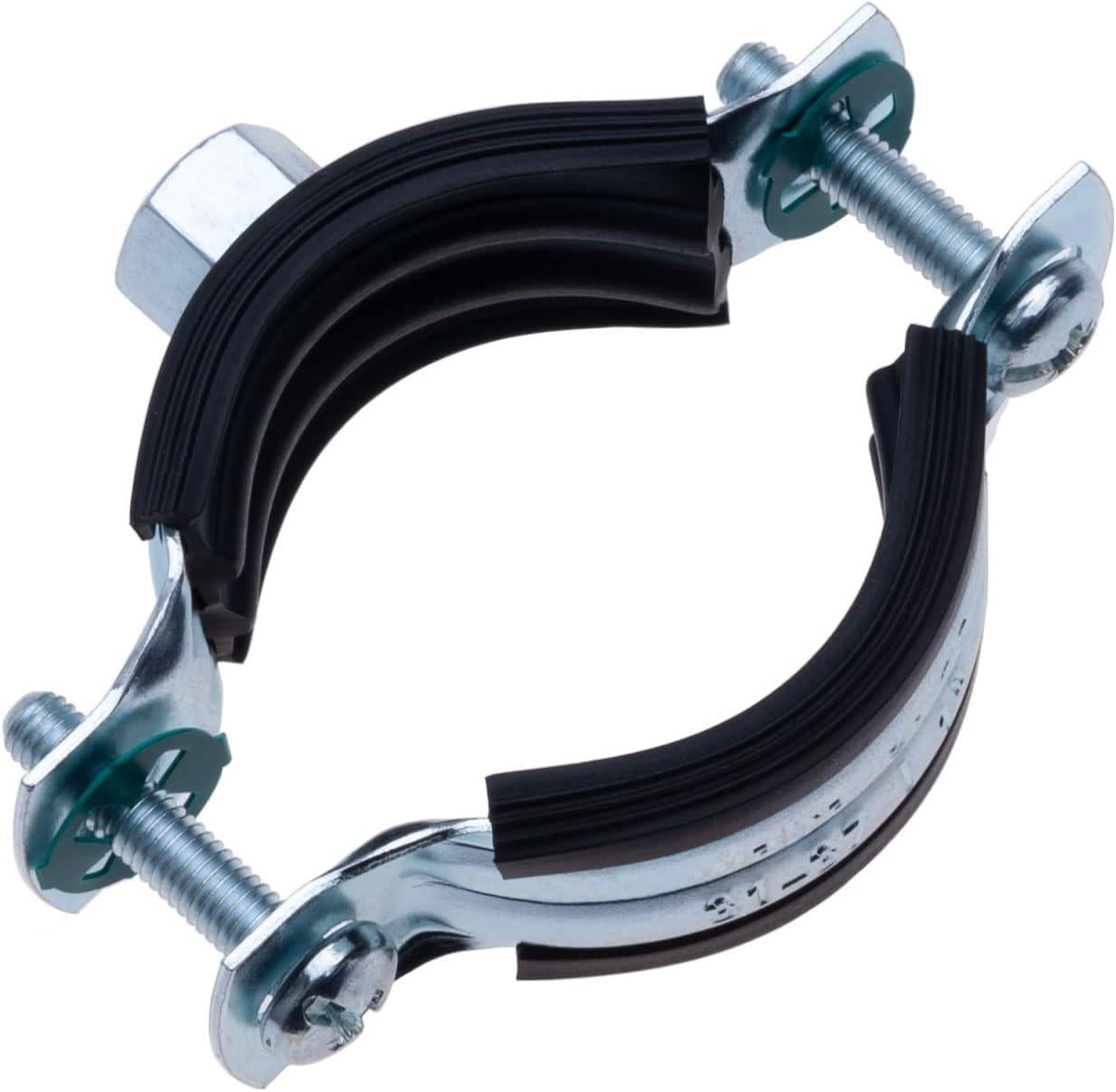 38-44mm Pipe Clamp with Black Rubber Coating, Split Support with M8 ...