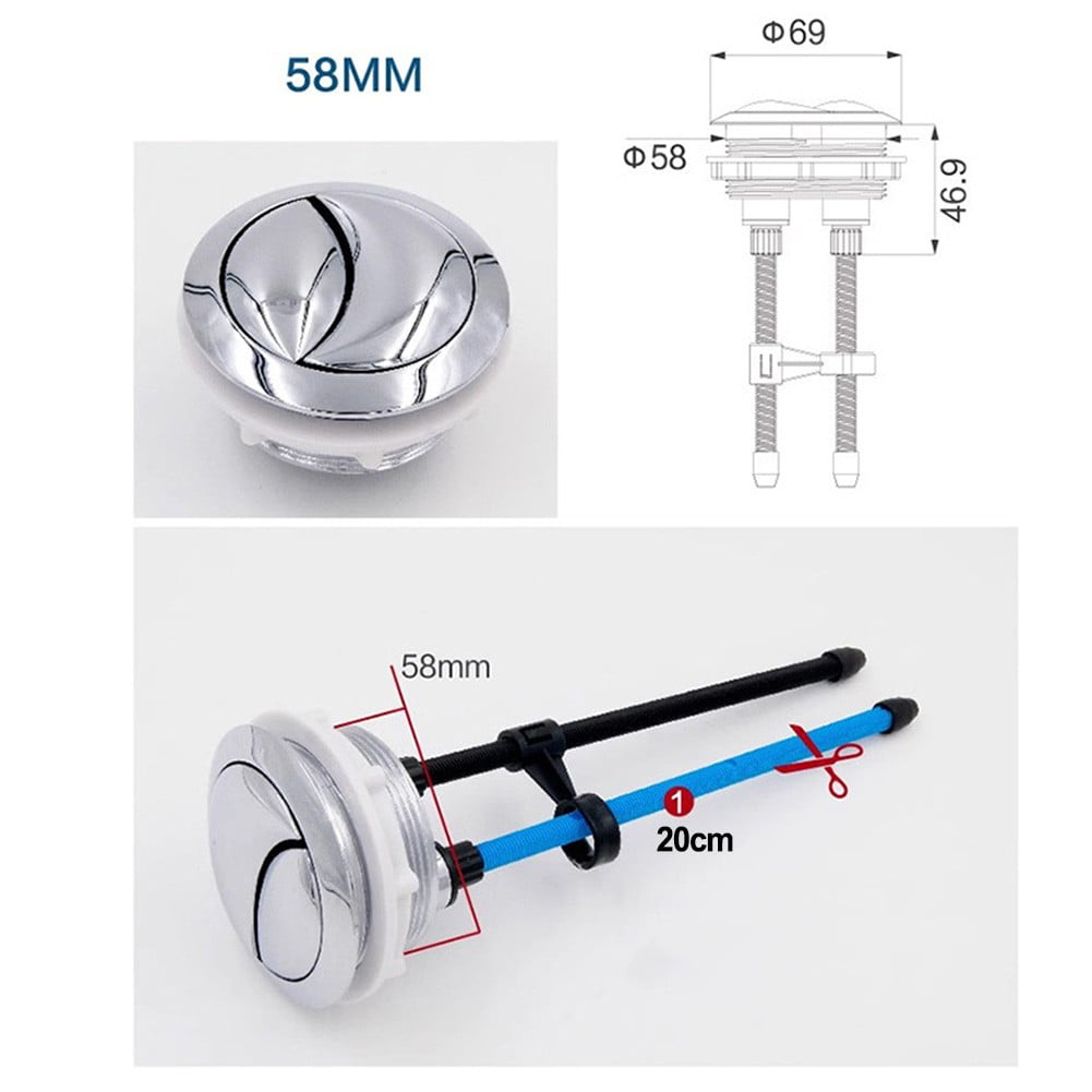 38/48/58Mm Toilet Tank Button Dual Push Flushing Toilet Button ...