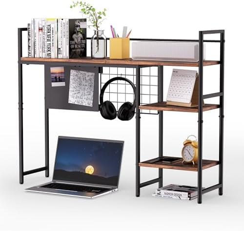 38.5" 3-Tier Desktop Bookshelf | Desk Organizer Shelf & Computer ...