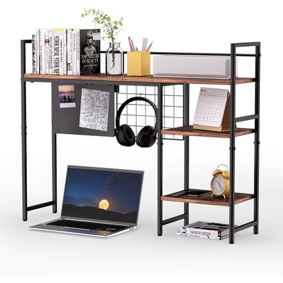 38.5" 3-Tier Desktop Bookshelf | Desk Organizer Shelf & Computer ...