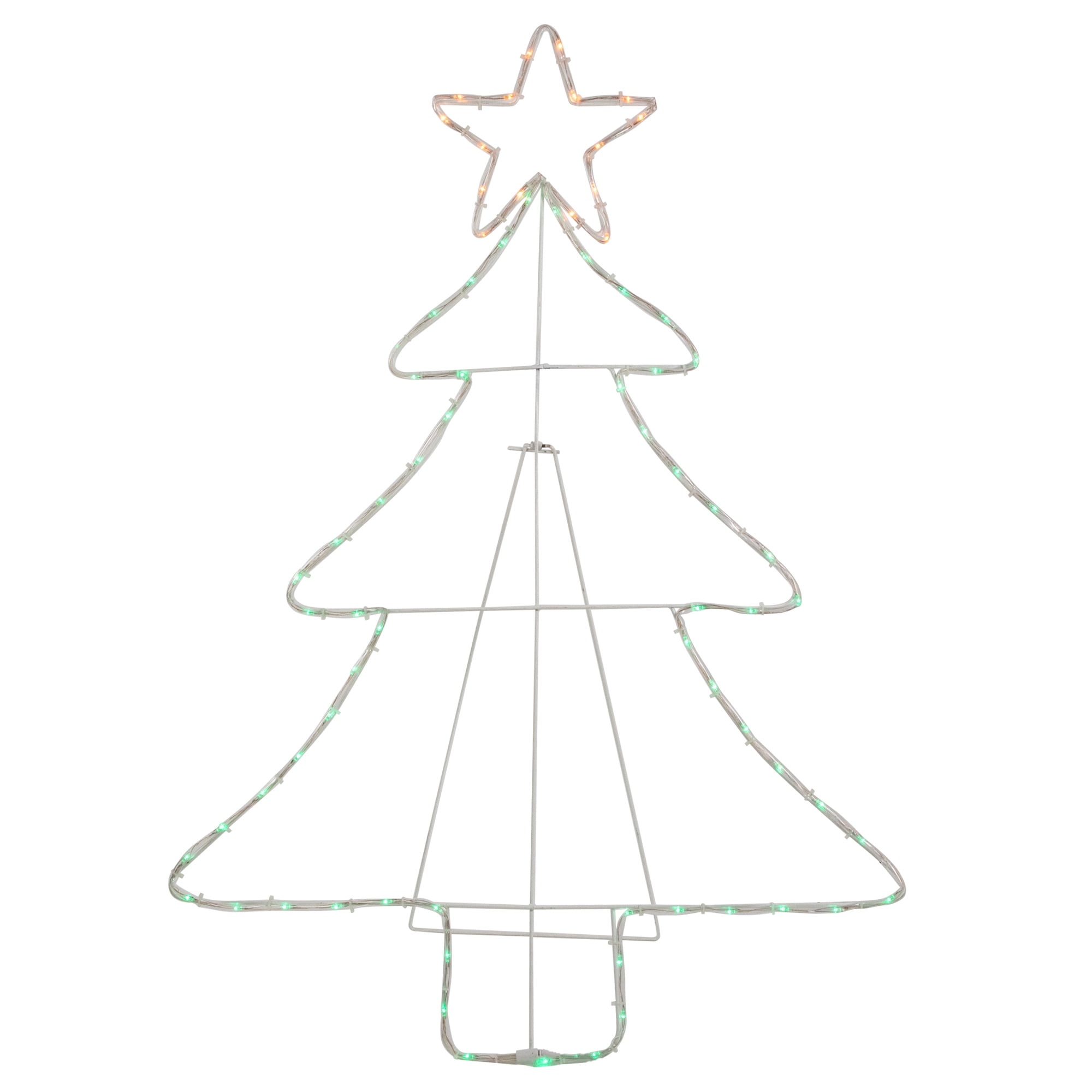 38.5" Lighted Christmas Tree Silhouette Outdoor Christmas Decor ...