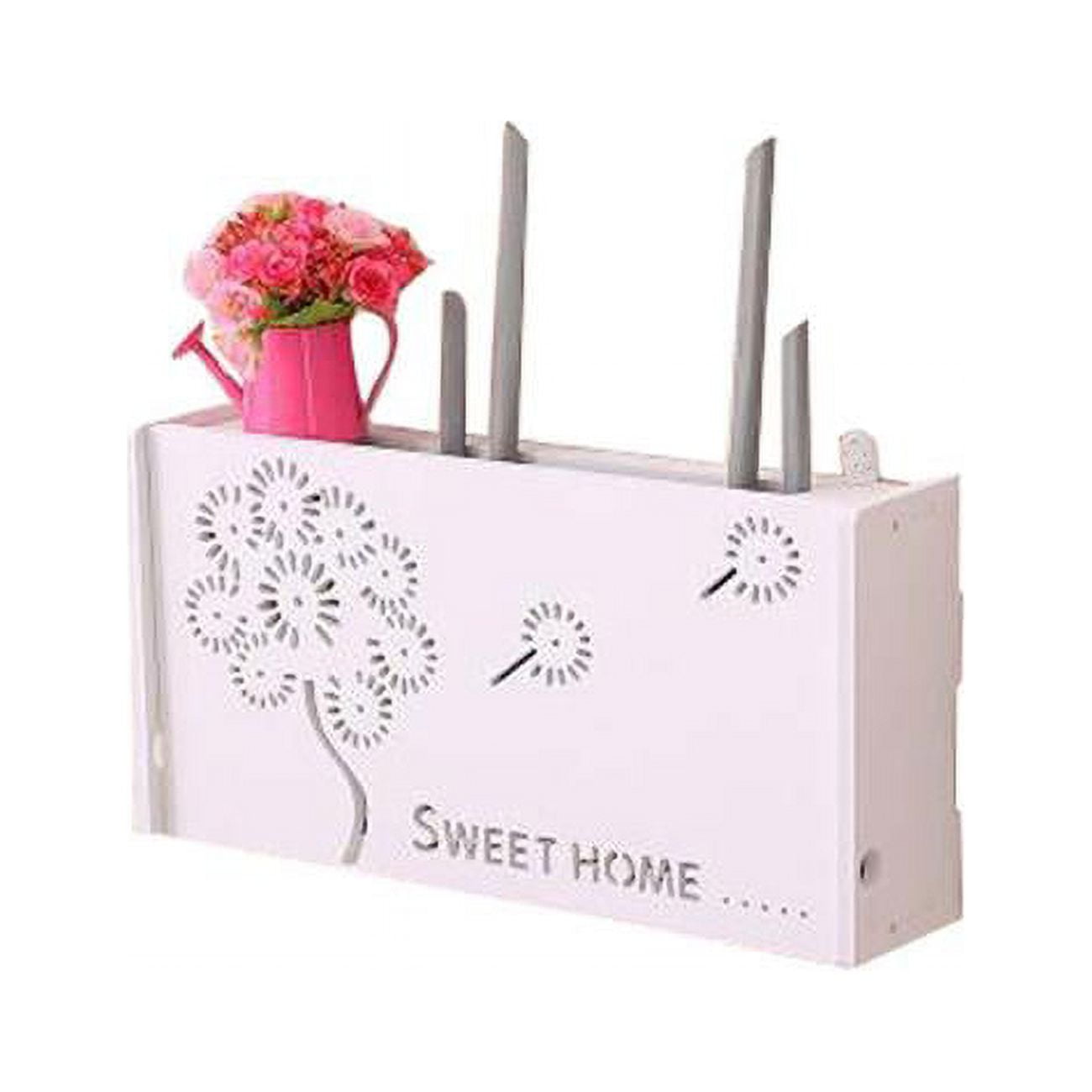 38.5 x 17 cm Dandelions Wi-Fi Router Storage Organizer Boxes - White ...