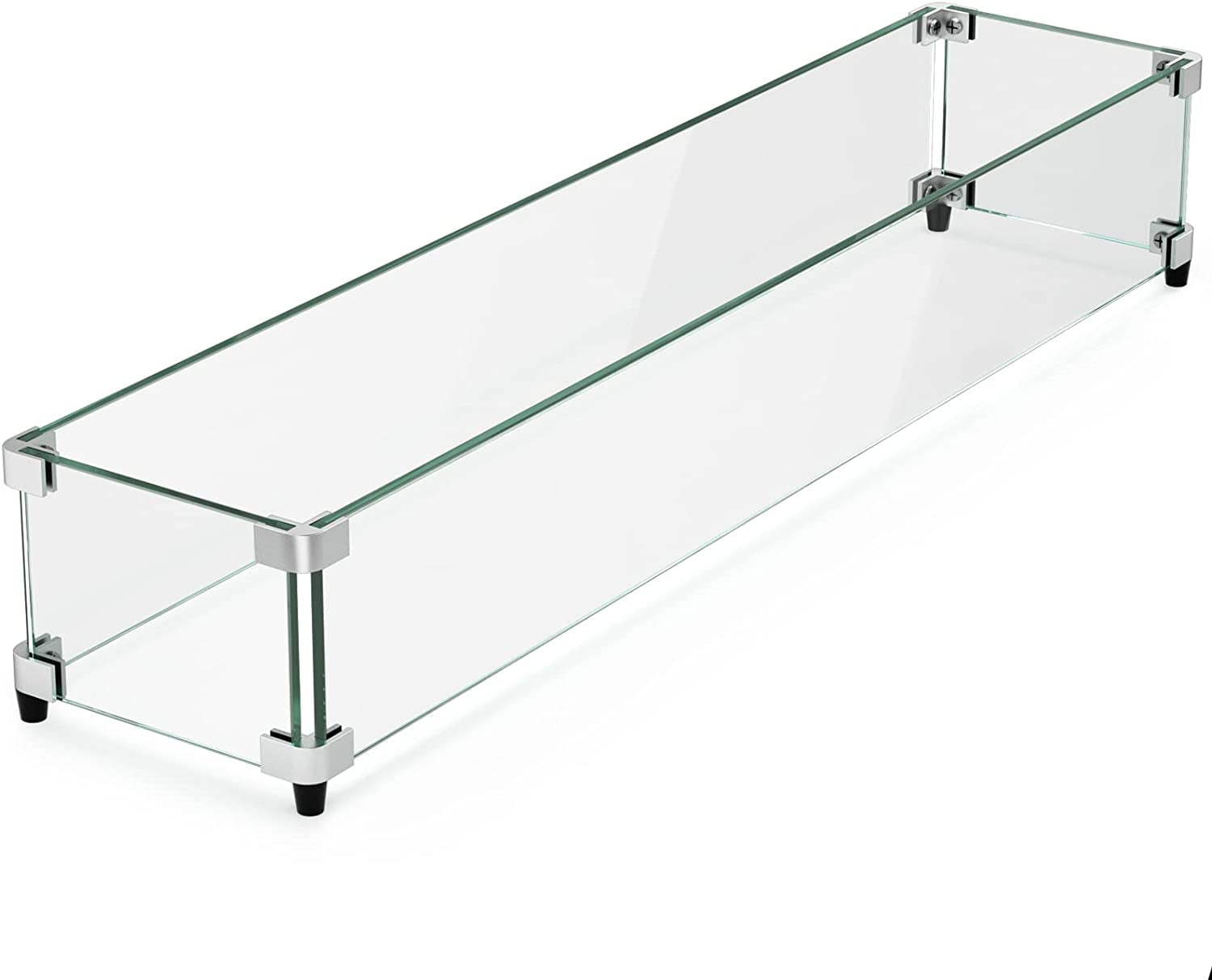 38.5 x 7.5 Inch Glass Wind Guard for Rectangular Fire Pit Table, Thick ...