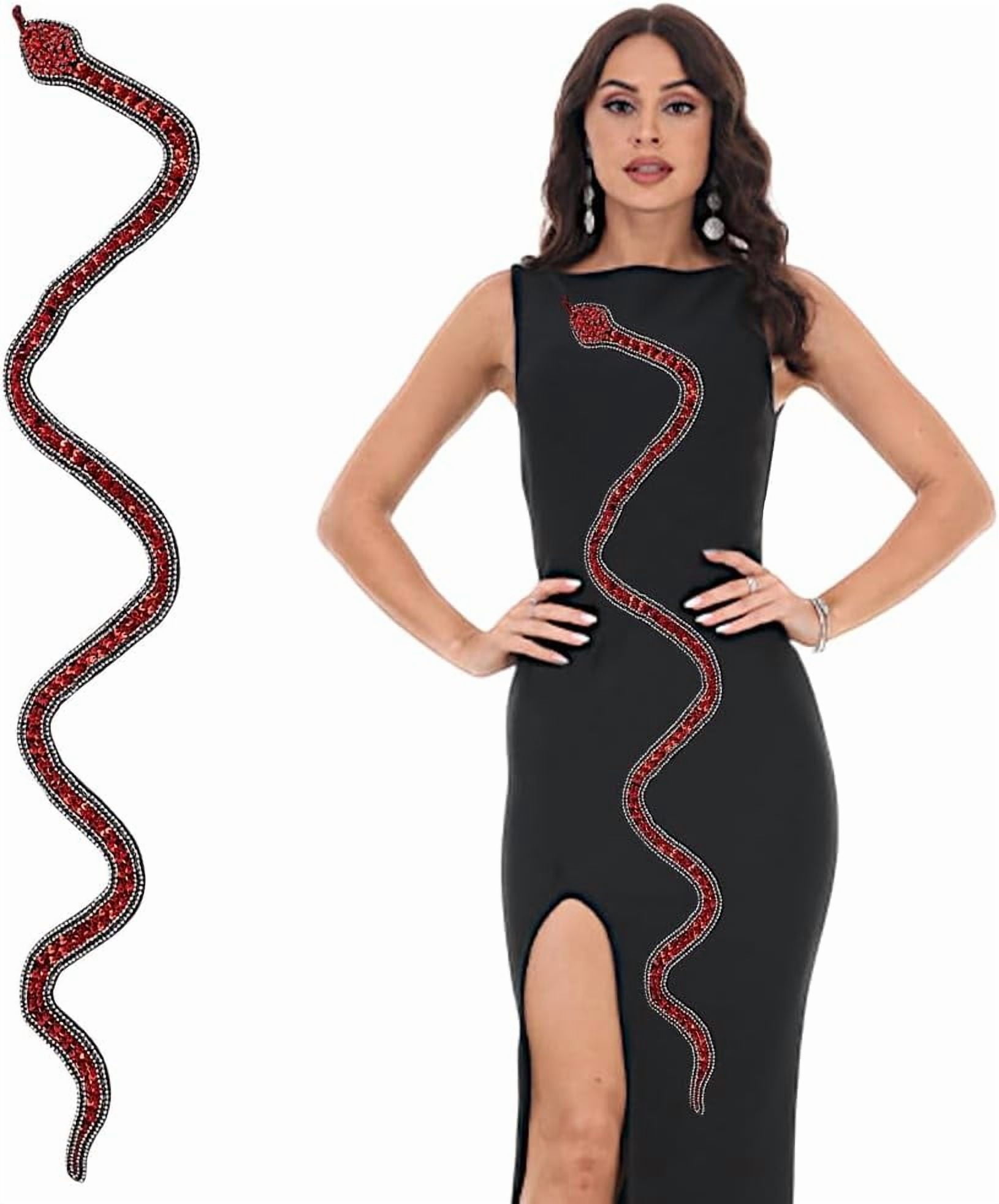 38.6 Inch Long Snake Rhinestones Applique Iron on Patches Snake Patches ...