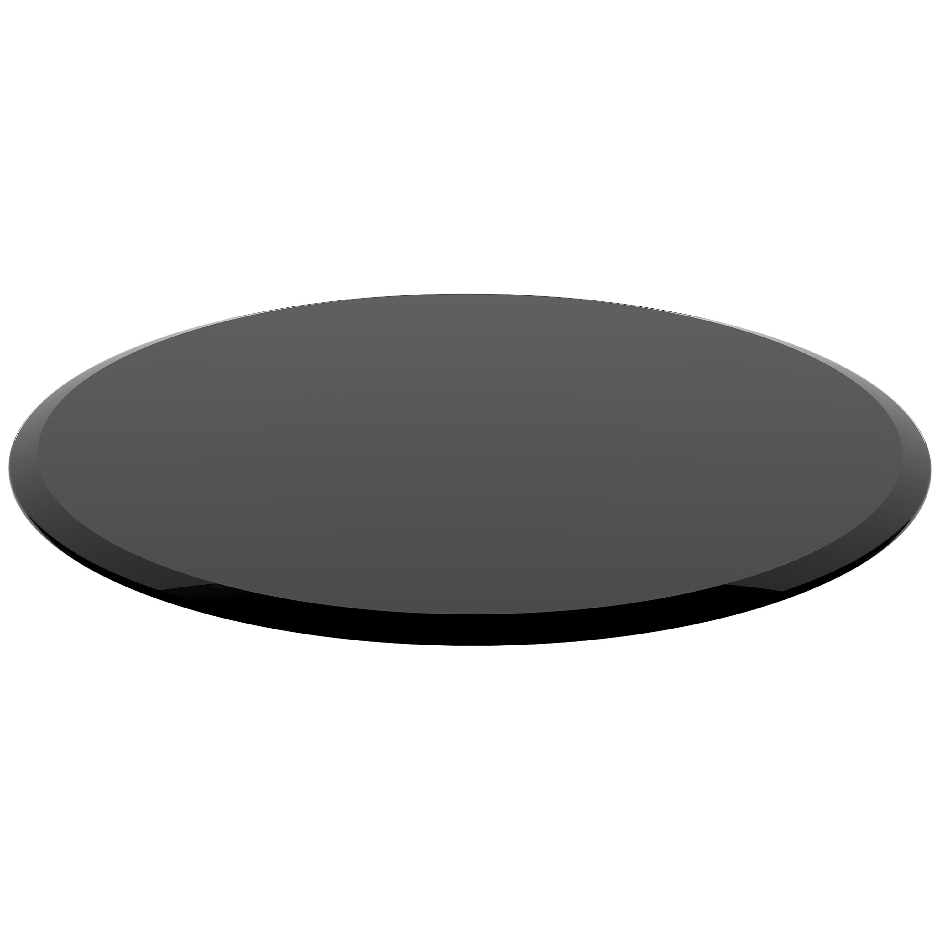 38.6" Inch Round Tempered Glass Table Top black Glass 1/2" Inch Thick ...