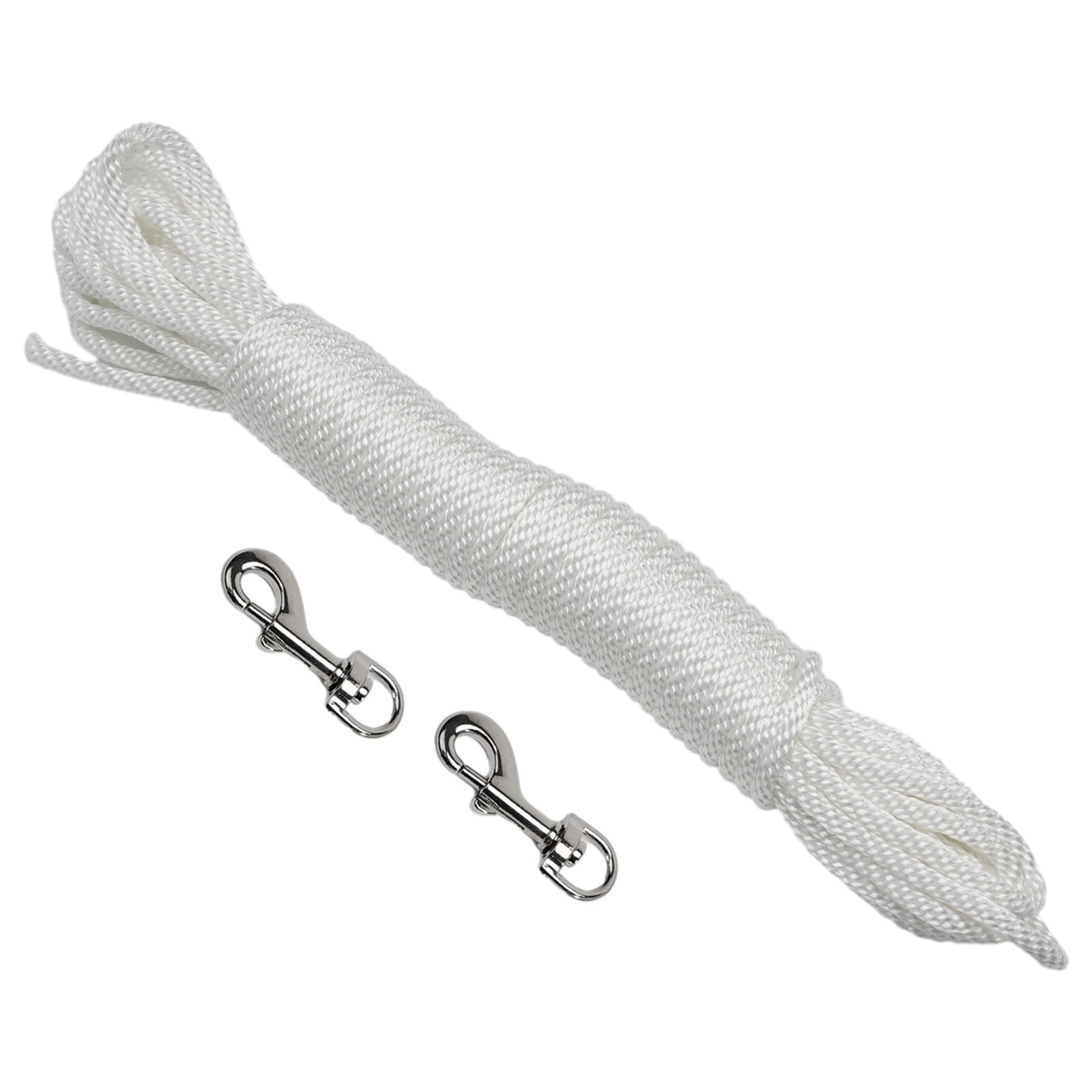 38 Feet Flag Pole Halyard Rope Clips Kit Snap Hooks Tie Pull Swing 11 ...