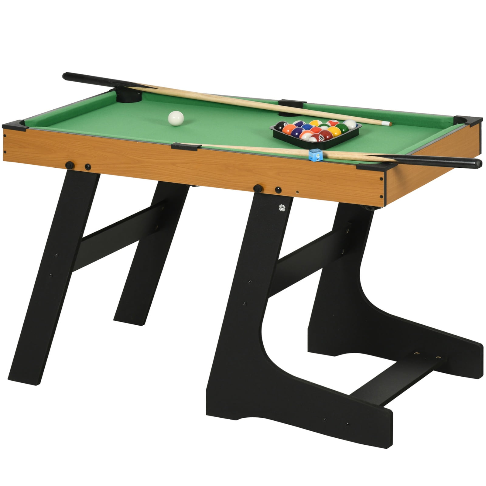 38" Foldable Billiards Table, Portable Pool Table Set with Stand ...