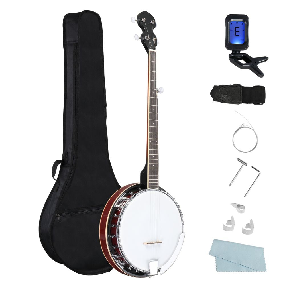38" Full Size Left Handed Banjo Kit, 5 String Instrument with Closed ...