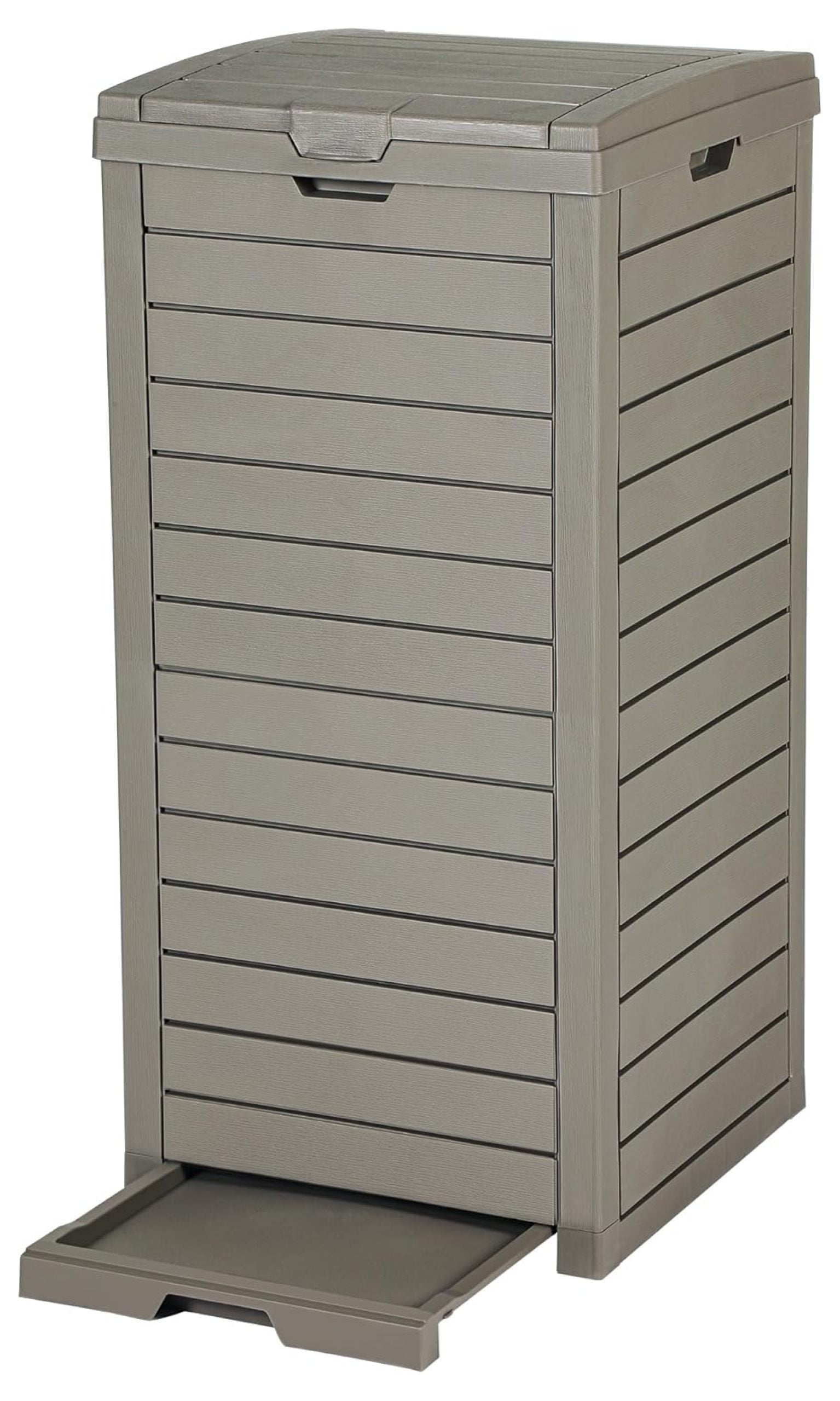 38 Gallon Large Outdoor Trash Can, Waterproof Resin Hideaway Garbage ...