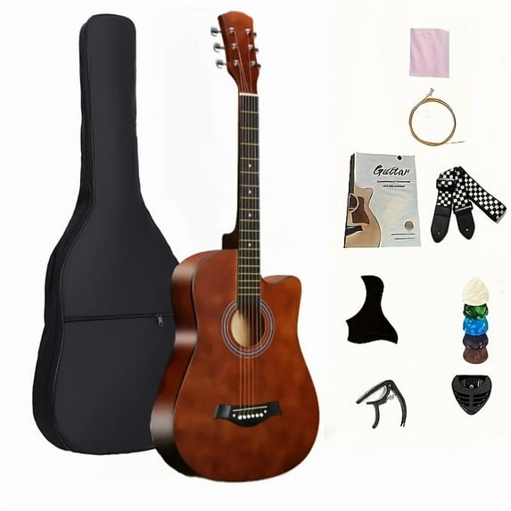 38 Inch Basswood Acoustic Guitar Suitable for Beginners - All Basswood ...