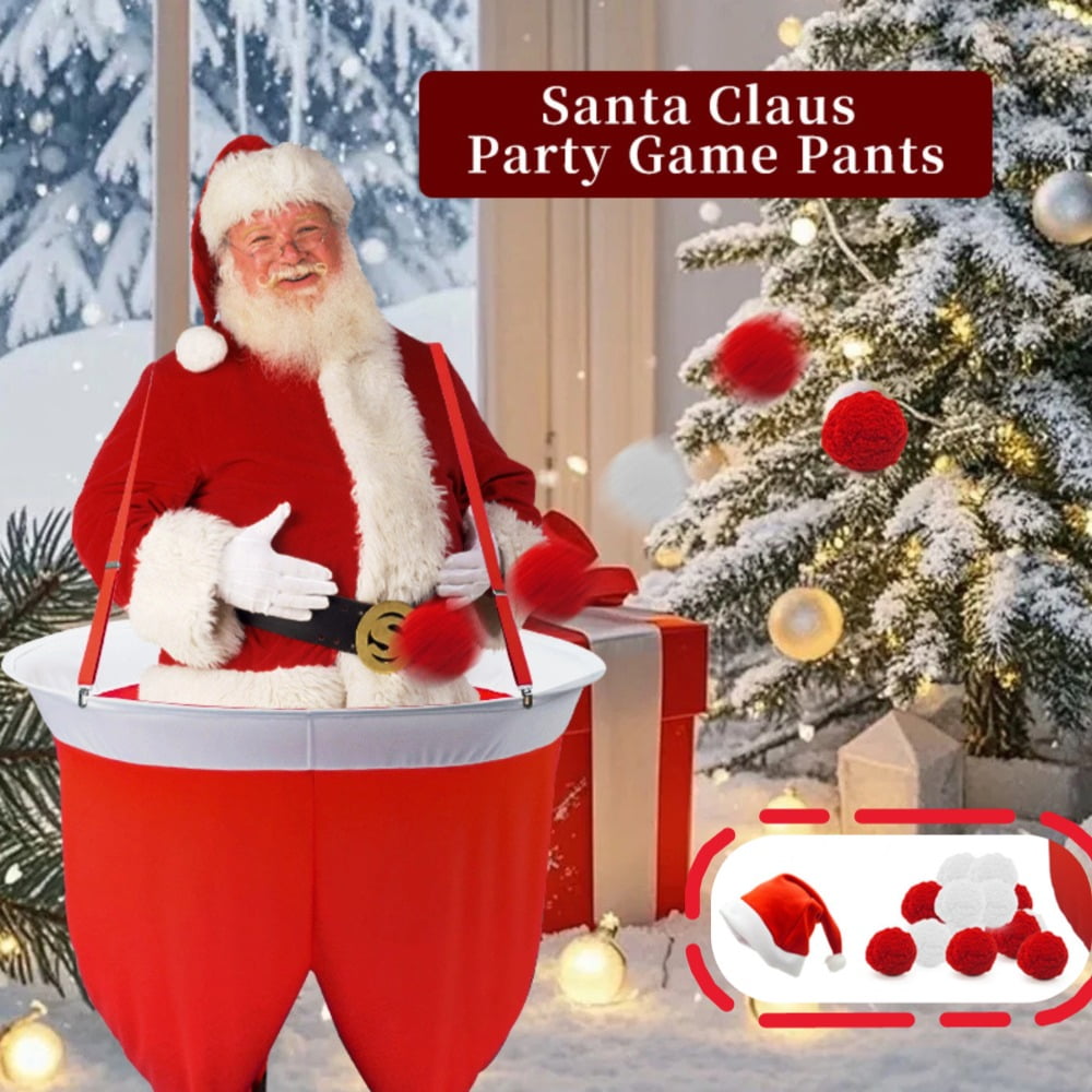 38 Inch Christmas Santa Pants Toss Game Set with Santa Hat, Detachable ...