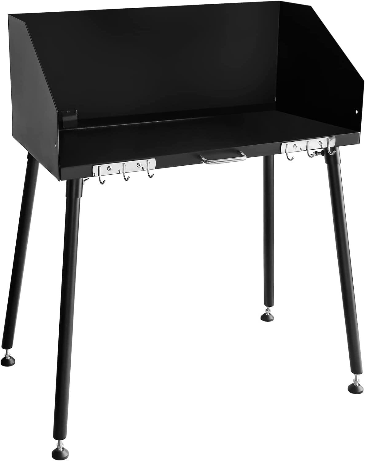 38 Inch Dutch Oven Table, Carbon Steel Camp Cooking Table with Three ...