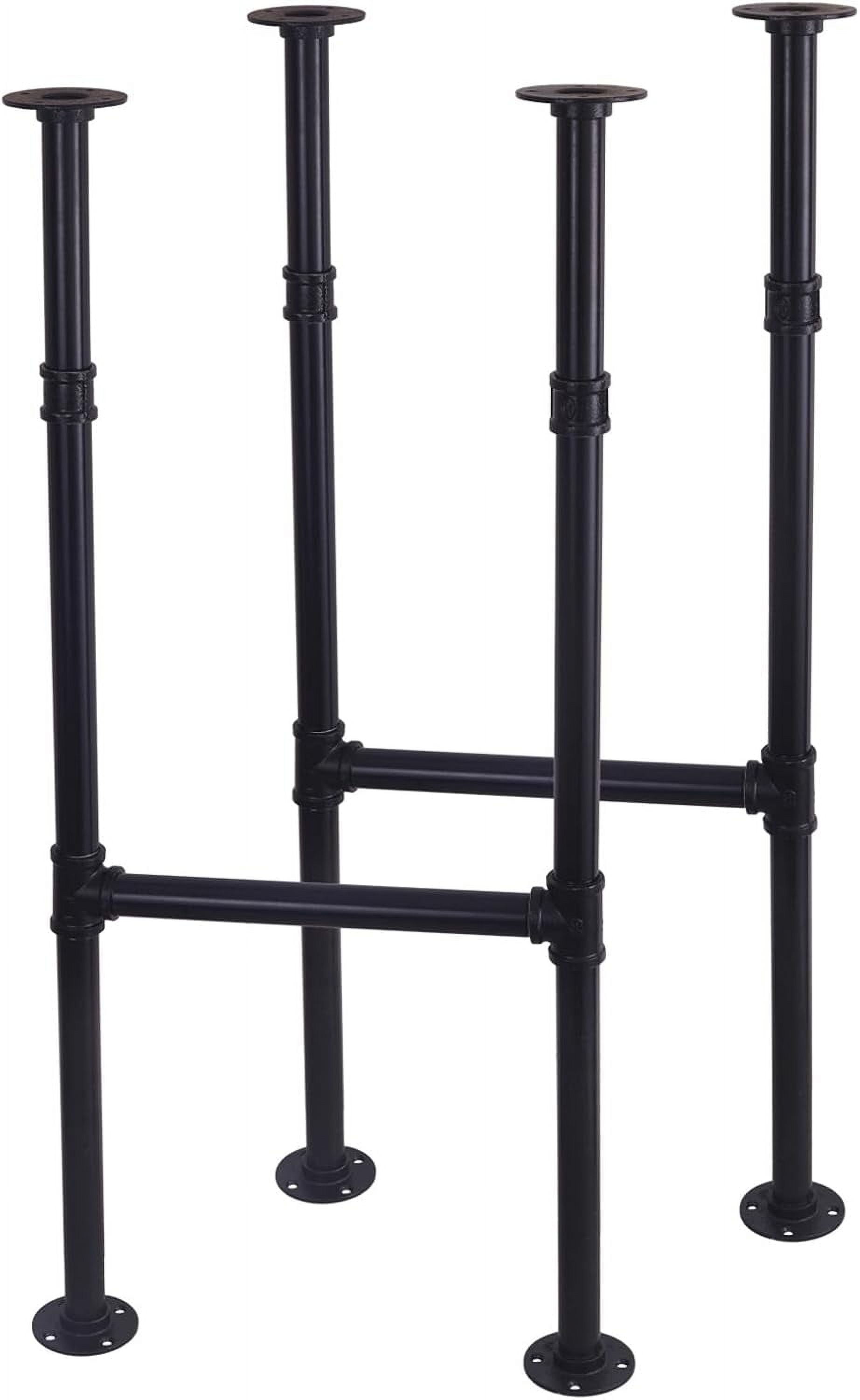 38 Inch Metal Table Legs, Black Painted Desk Legs, Industrial Pipe ...