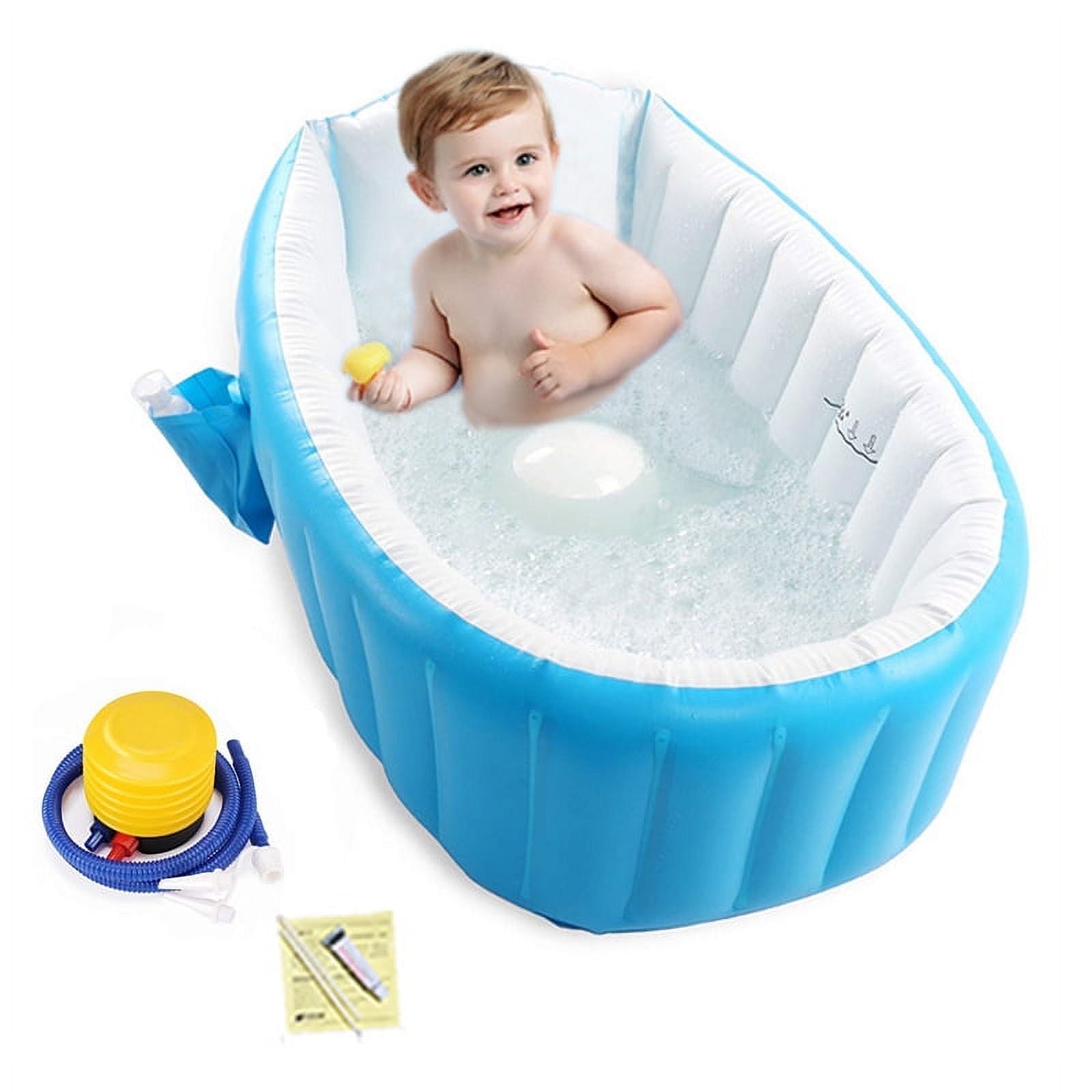38 Inch Portable Baby Inflatable Bathtub Kids Toddler Bathing Newborn ...