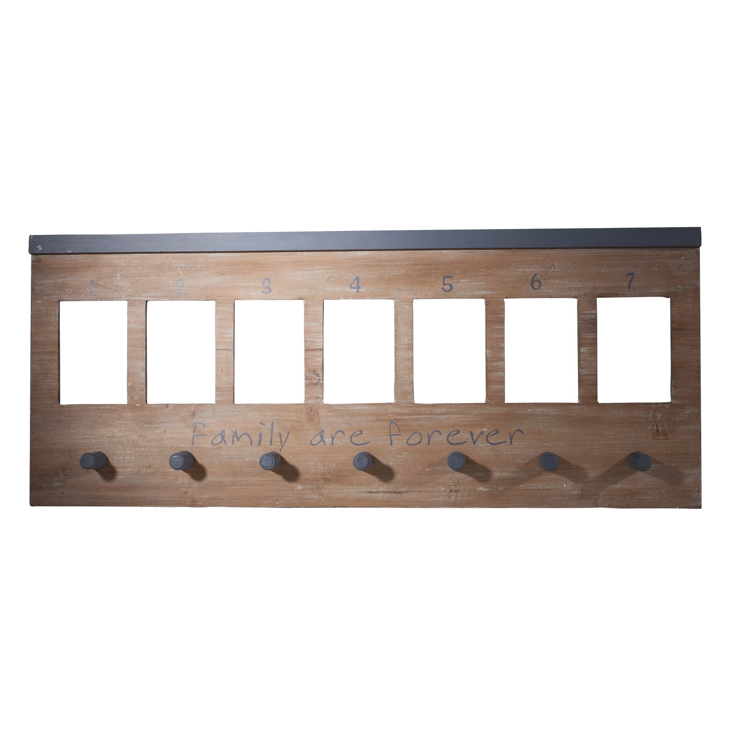 38 Inch Wood Wall Panel Notepads 7 Hooks Brown - Walmart.com