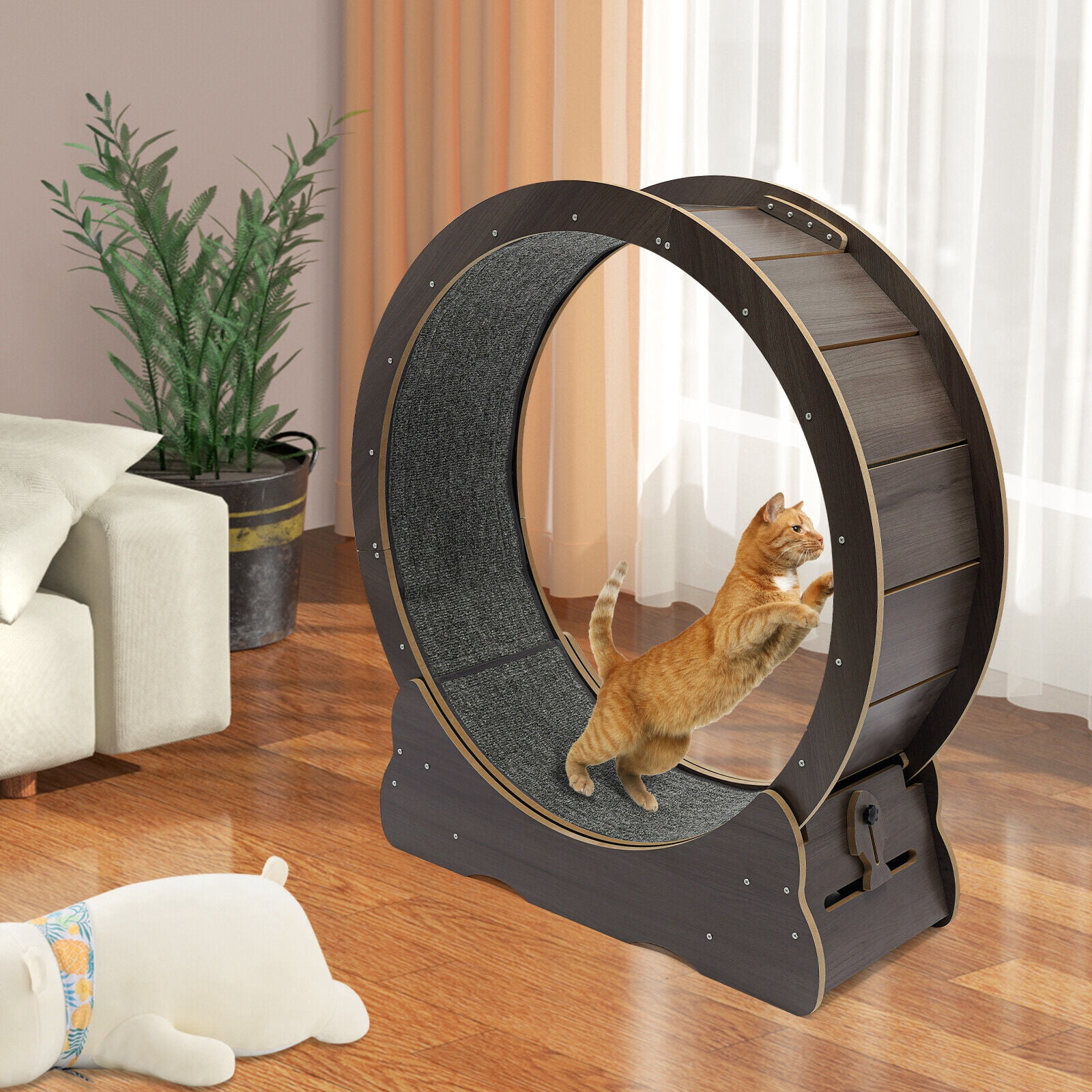 38" Large Cat Exercise Wheel HDF Cat Treadmill Running Wheel Cat Sport ...