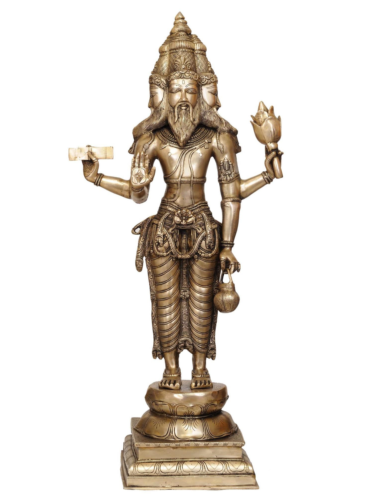 38" Large Size Lord Brahma - The Creator of the Universe | Brass Statue ...