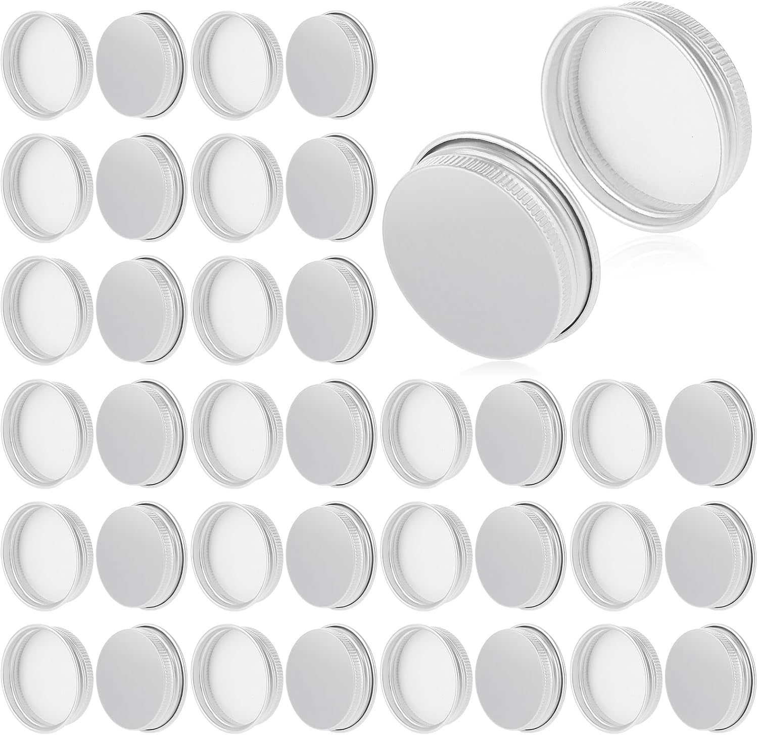 38 Mm Growler Caps Lids, 36 Pieces Spice Jar Lids White Metal Bottle ...