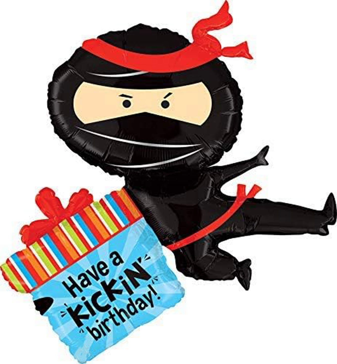 38" NINJA Have a Kickin' BIRTHDAY Foil Balloon - Walmart.com