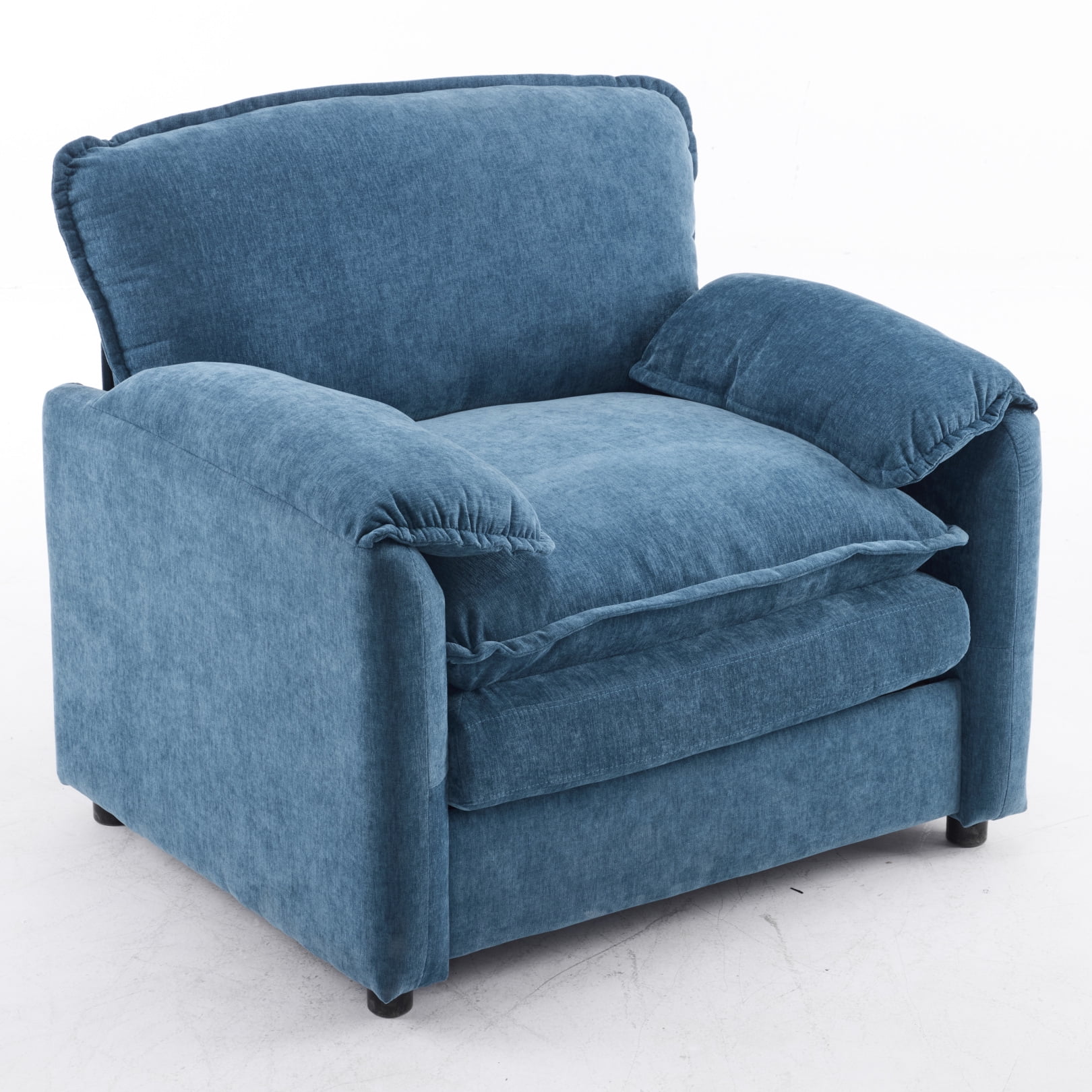 38" Oversized Chenille Upholstered Armchair, Overstuffed Deep Seat ...