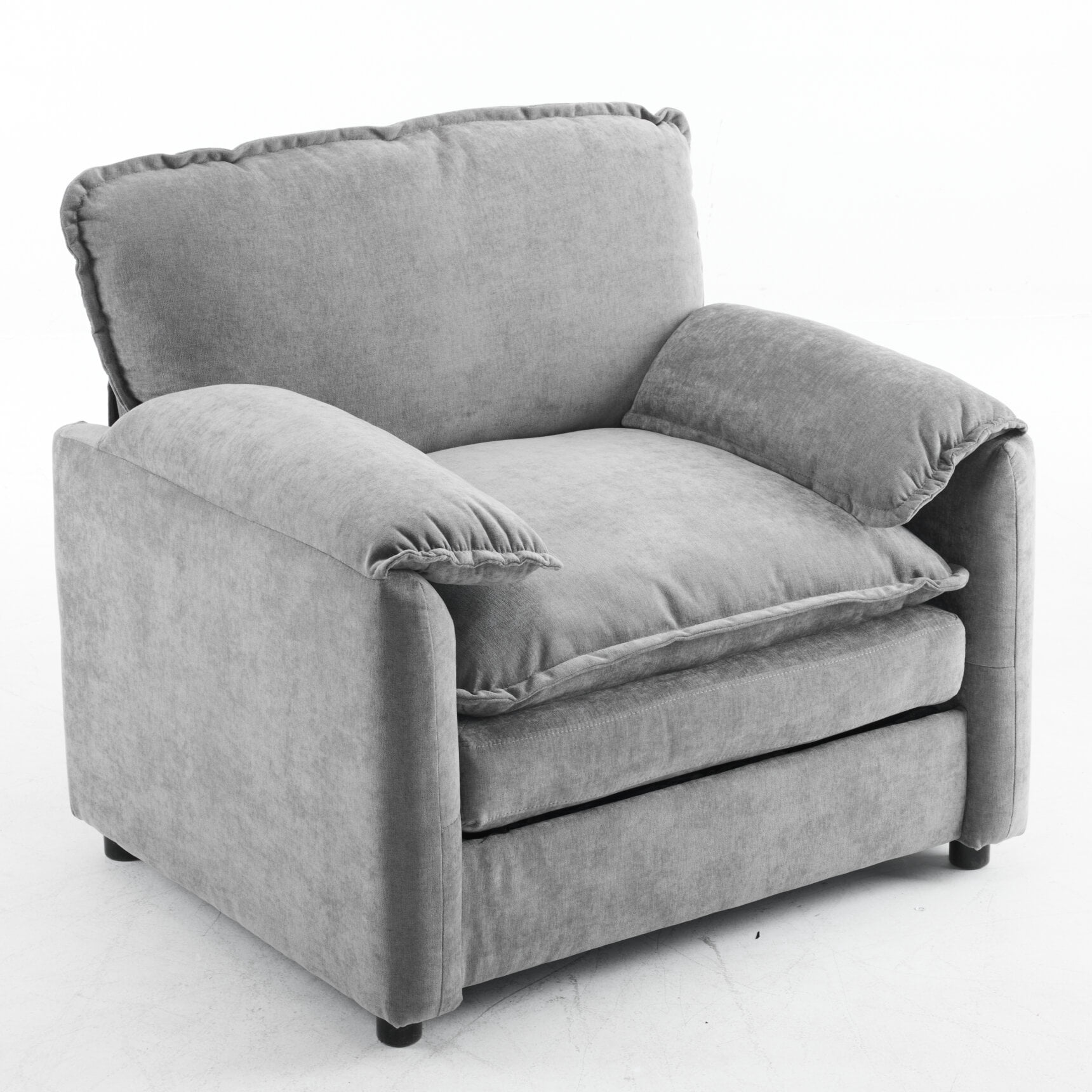 38" Oversized Chenille Upholstered Armchair with Thick Cushions, Modern ...