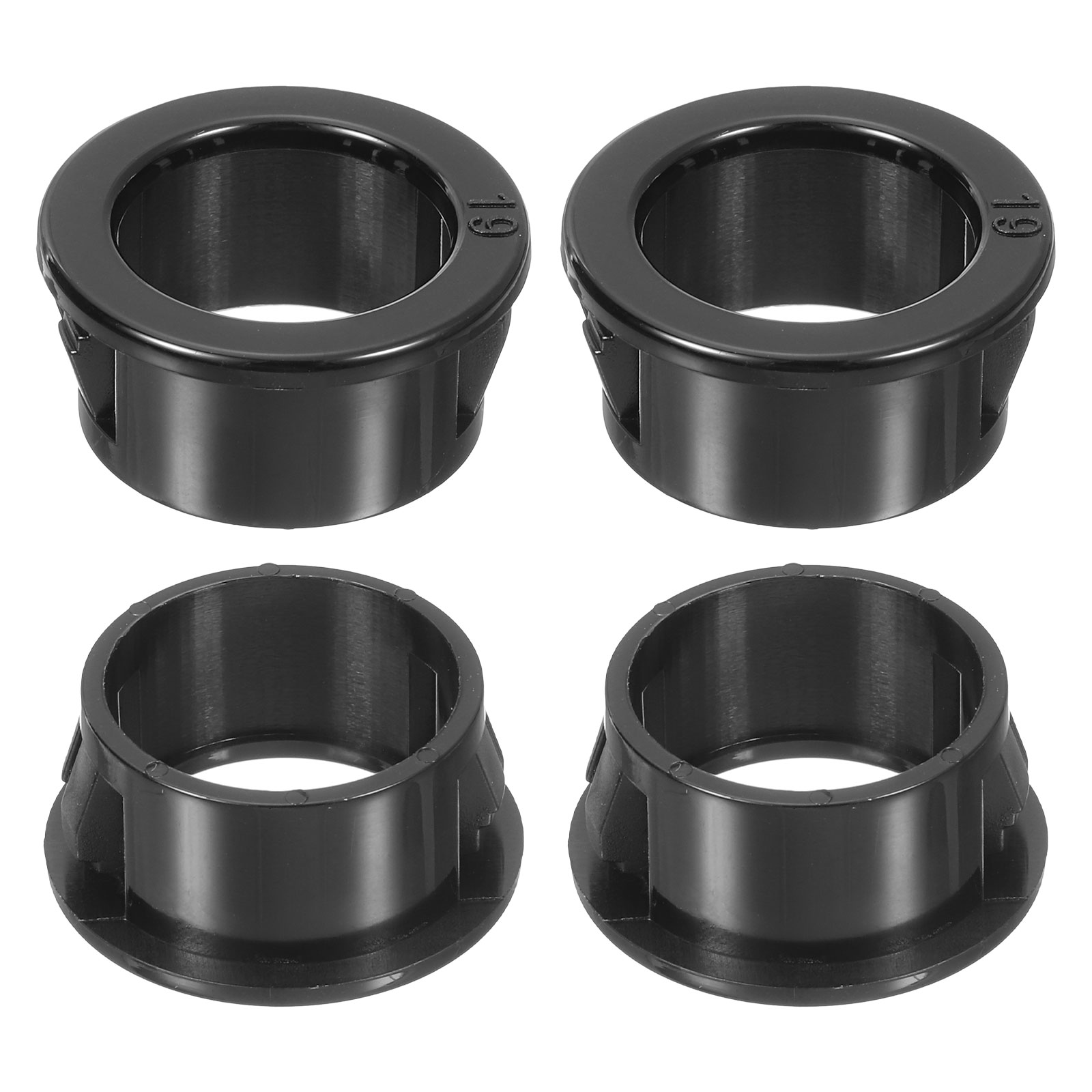 38 Pack Cable Snap Bushing Grommet, 3/4" Mounting Dia Black Round Nylon ...