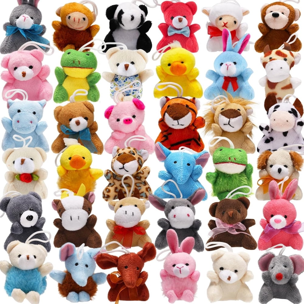 38 Pack Mini Stuffed Animals Party Favors for Kid, Small Plush Stuffed ...