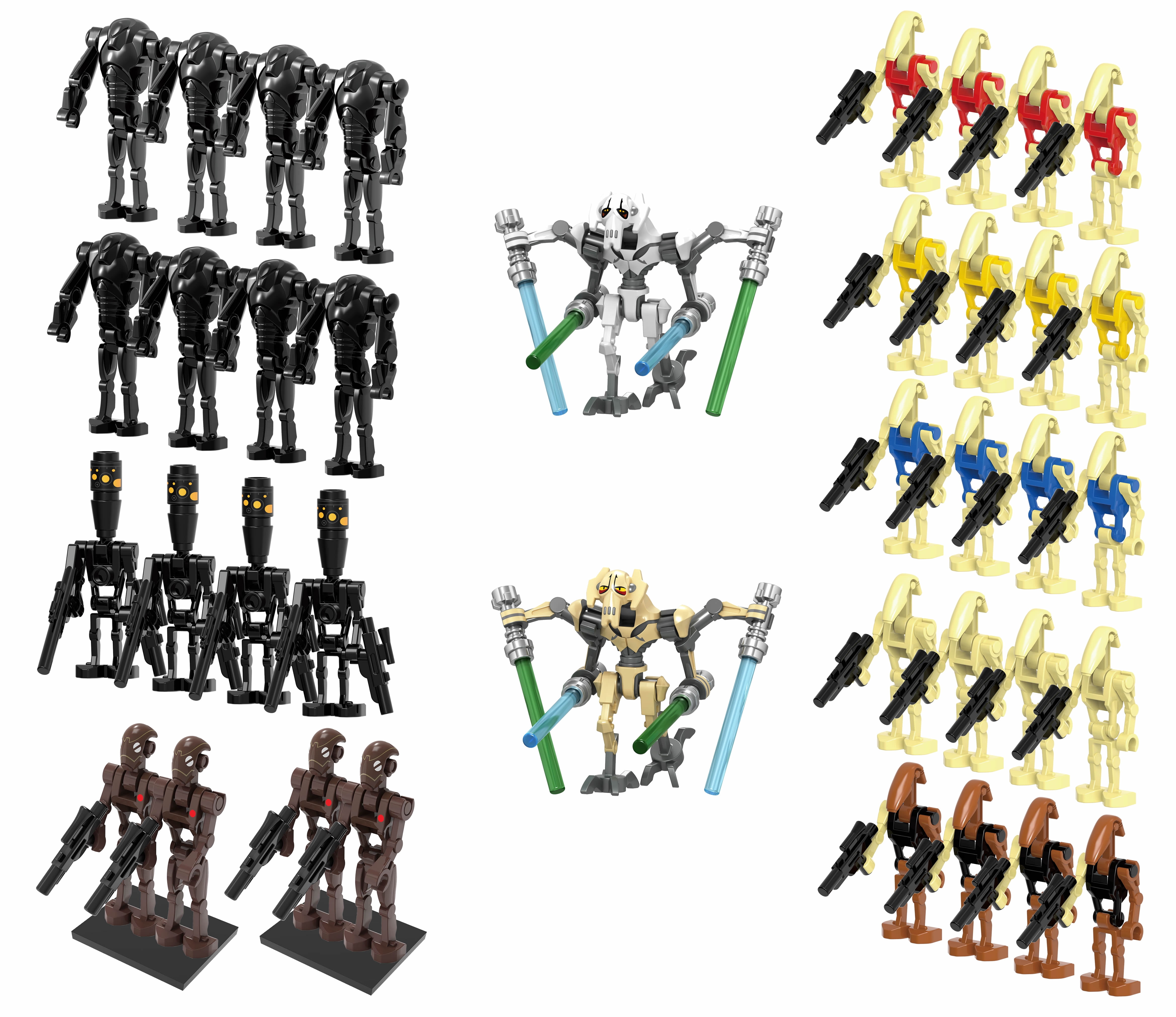38 Pc Action Figures Playset Battle Droids Building Blocks with Weapons ...