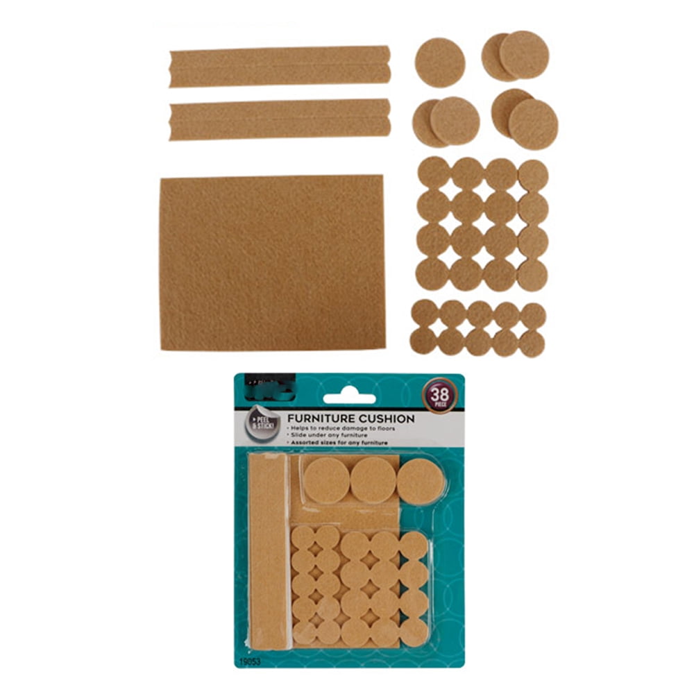 38 Pc Felt Pads Self Adhesive Beige Sticky Furniture Floor Chair Legs ...