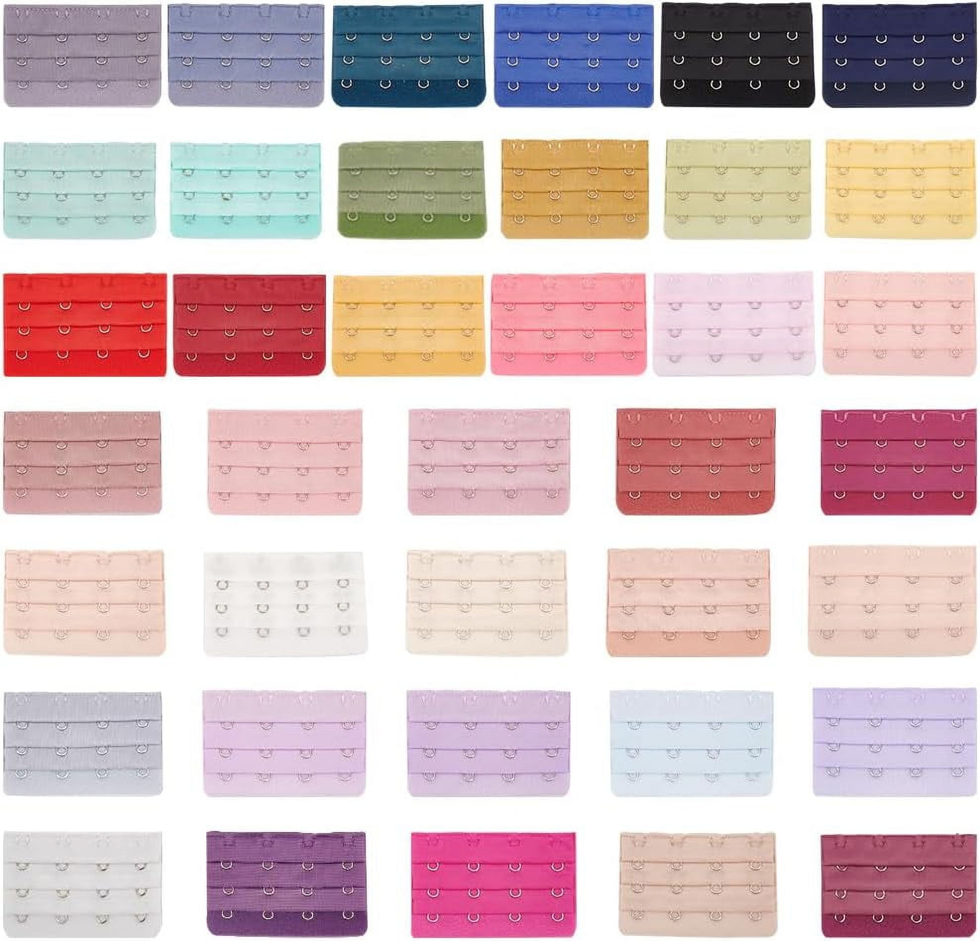 38 Pcs Bra Extenders Assorted Colors 4 Hooks 3 Rows Brassiere Extension ...