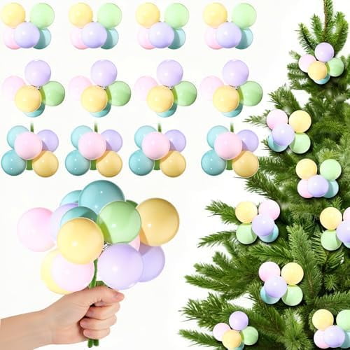 38 Pcs Christmas Ball Clusters Ornament on Wired Picks Shatterproof ...