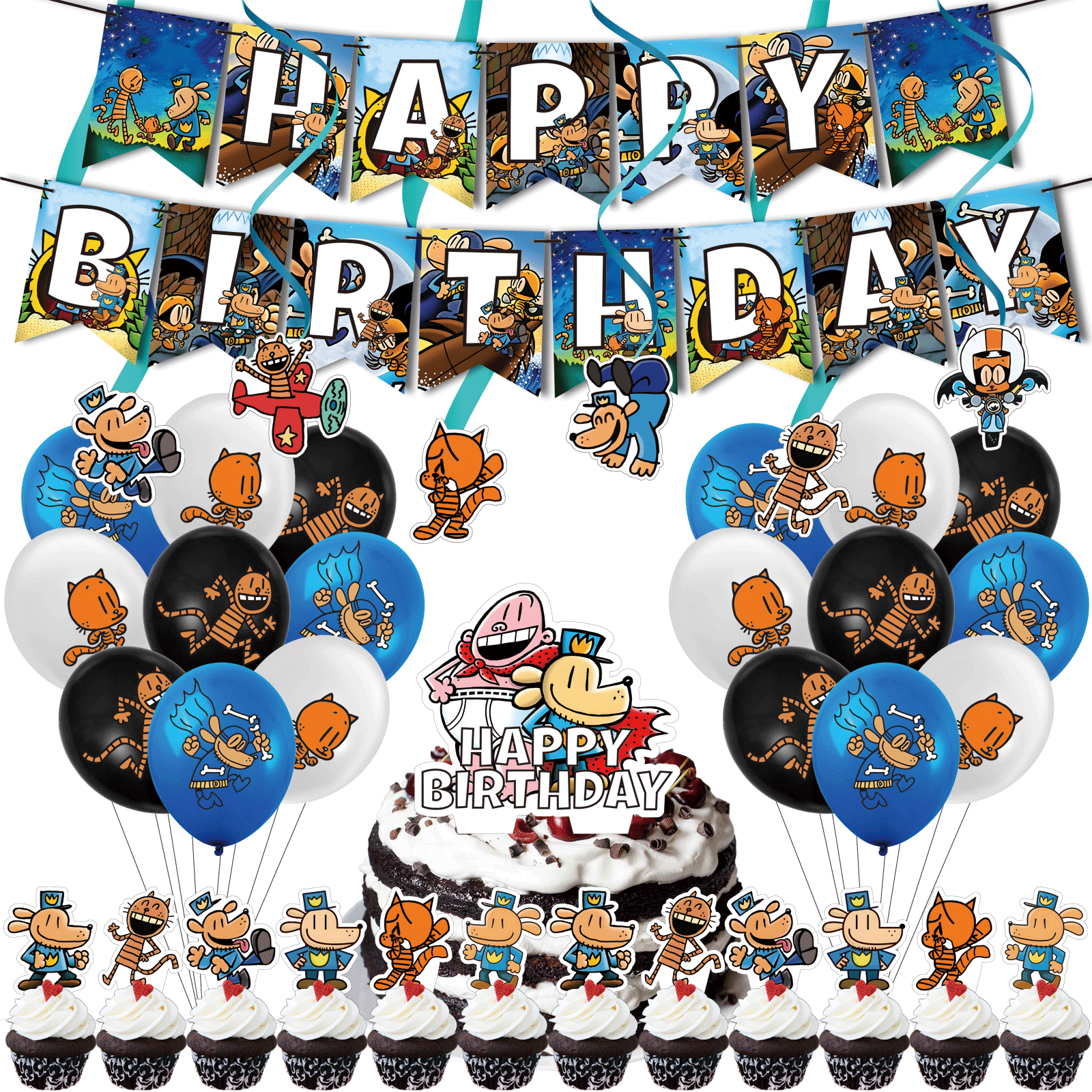 38 Pcs For Dogs Man Birthday Party Decorations,With 13 Cupcake Toppers ...