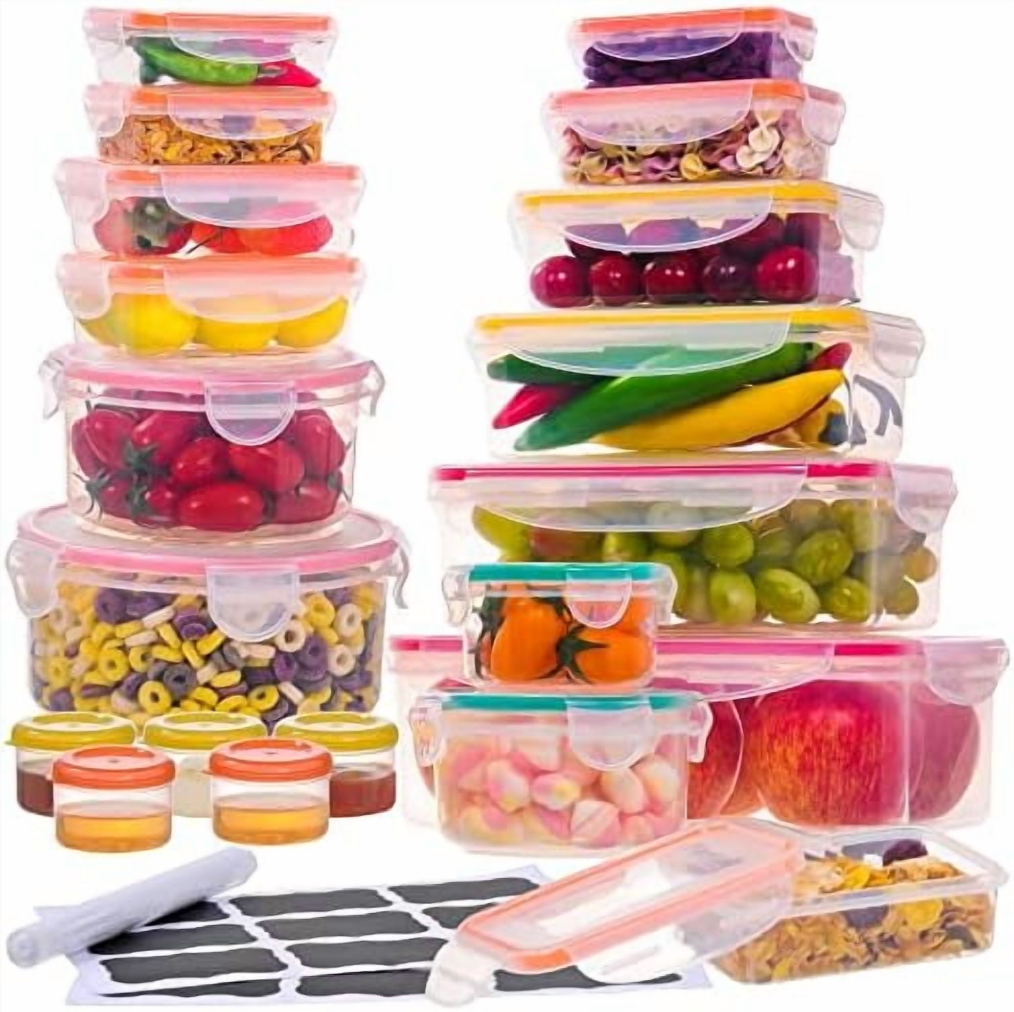 38 Pcs Large Food storage containers-85 oz to Small Container Stackable ...