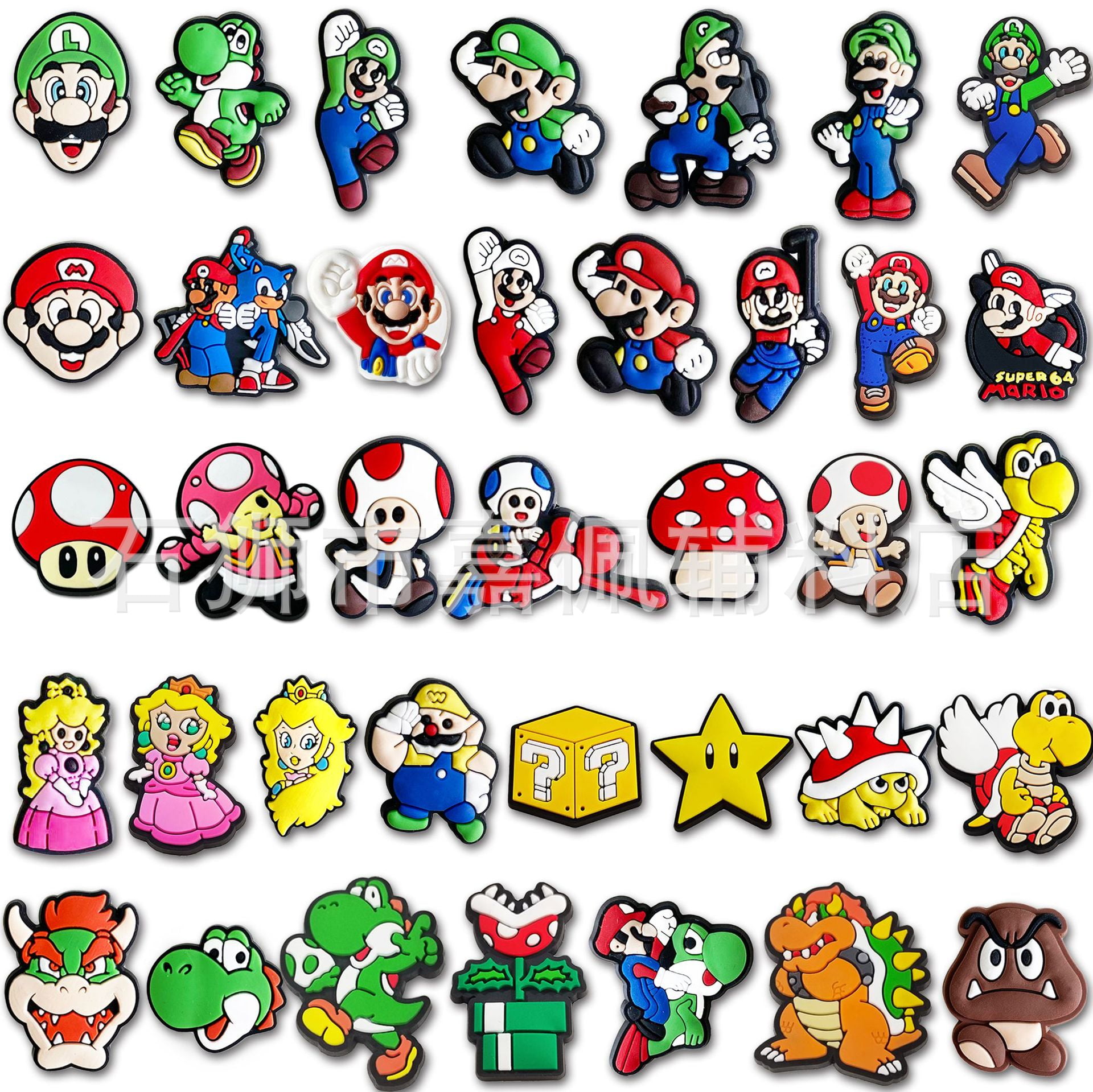 37 Pcs Mario Cartoon Charms for Boys Girls Charms Pack Cute Pins ...
