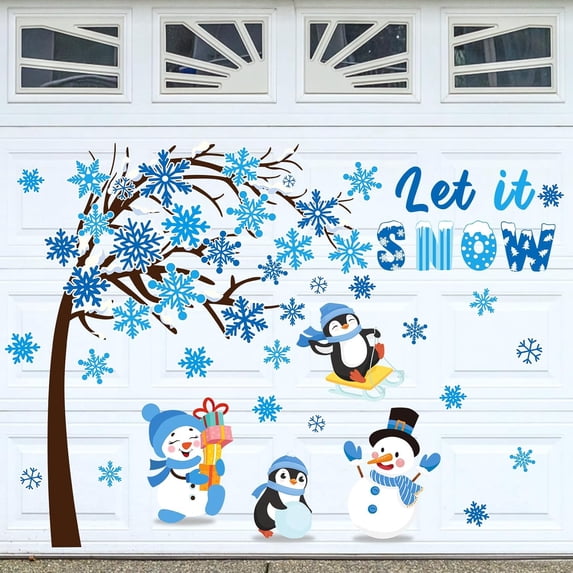 38 Pcs Winter Garage Magnets Decoration Christmas Blue Snowman Penguin ...