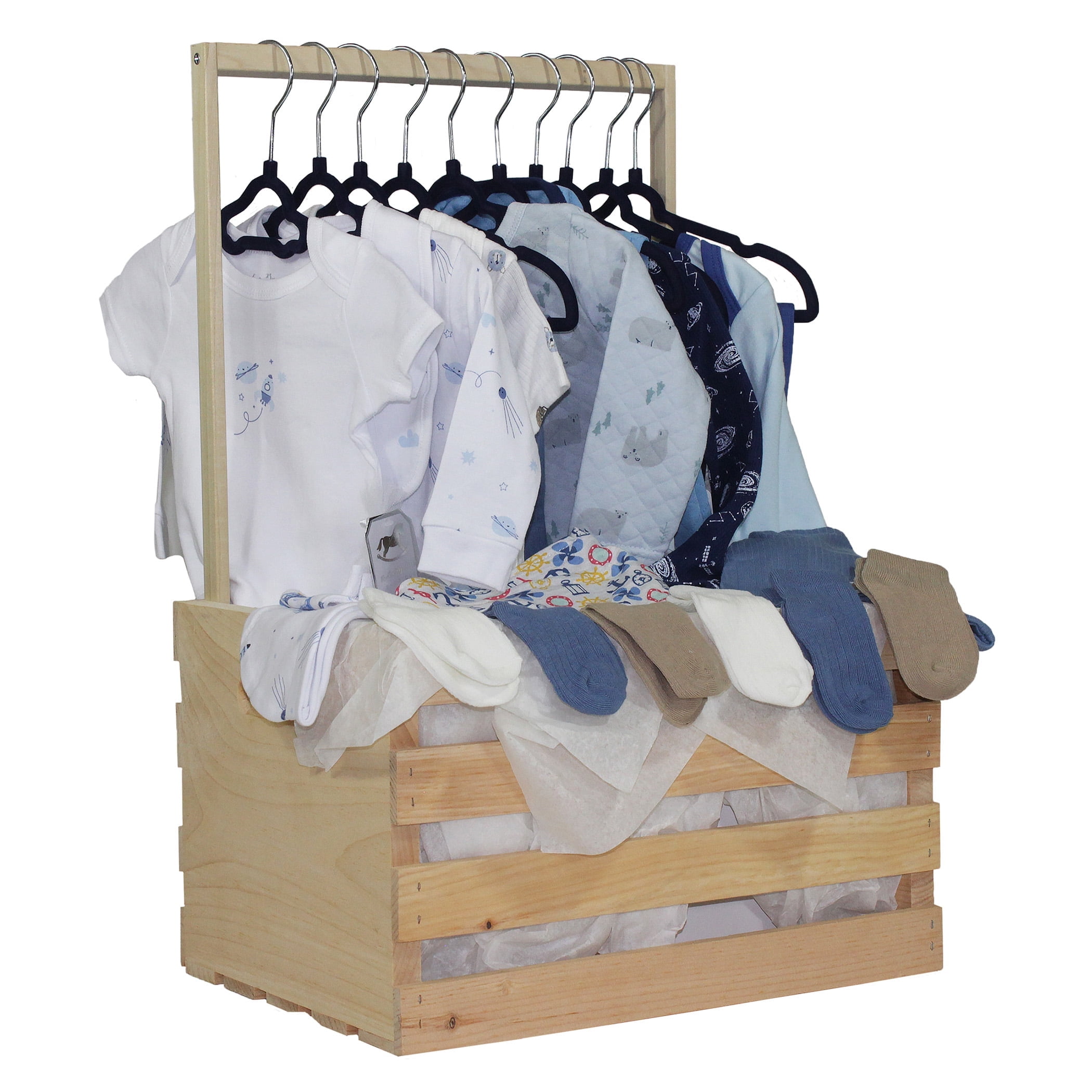38 Piece Infant Boy Clothing Baby Shower Wardrobe Gift Crate - Walmart.com