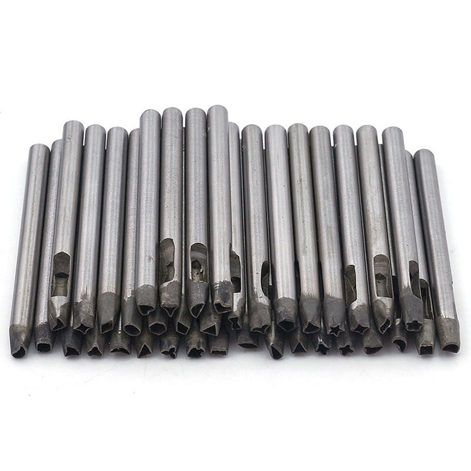 38 Pieces Round Steel Hollow Punch Set Leather Craft Hollow Hole Punch ...